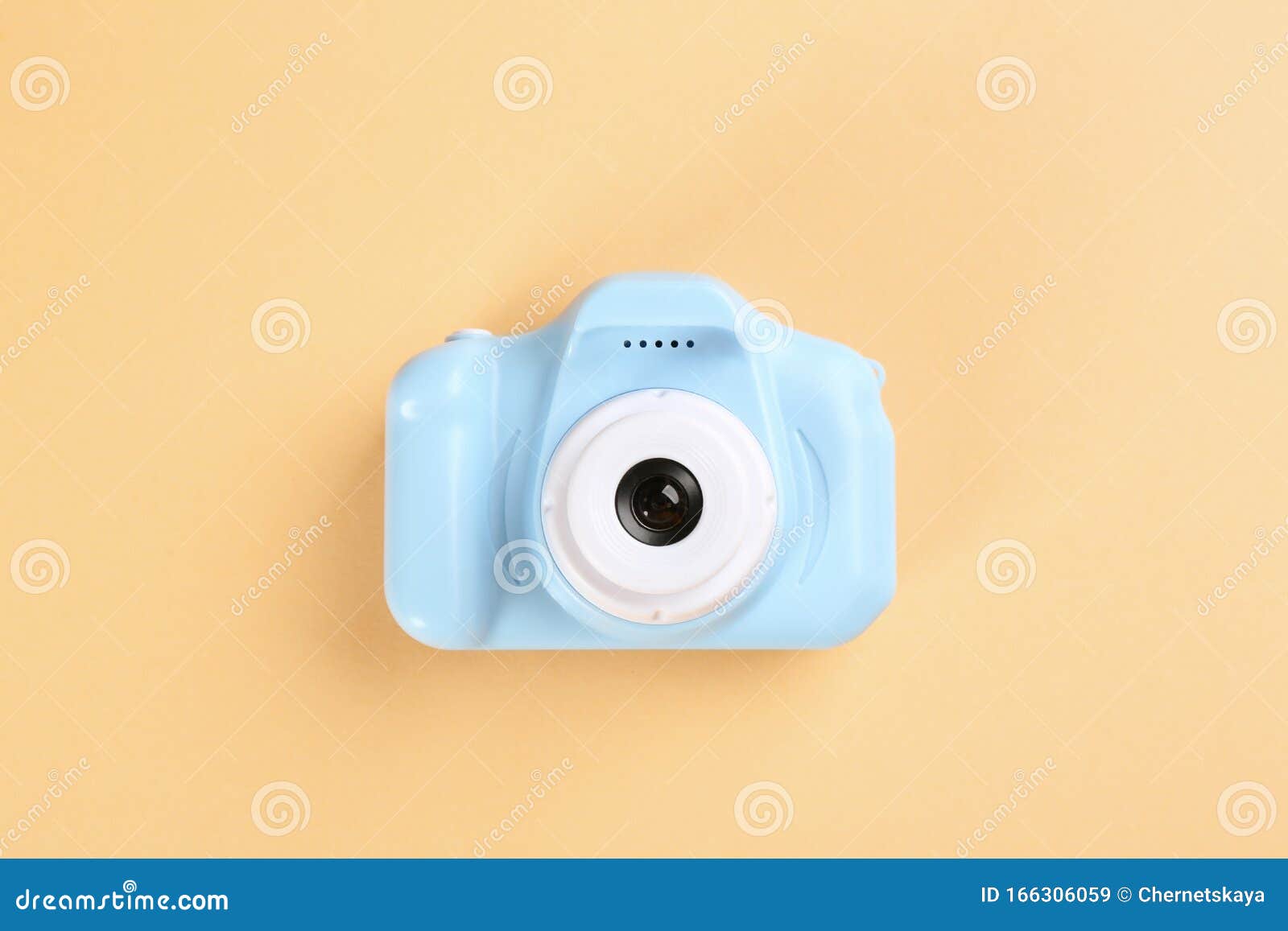 Light Blue Toy Camera on Beige Background Stock Image - Image of ...