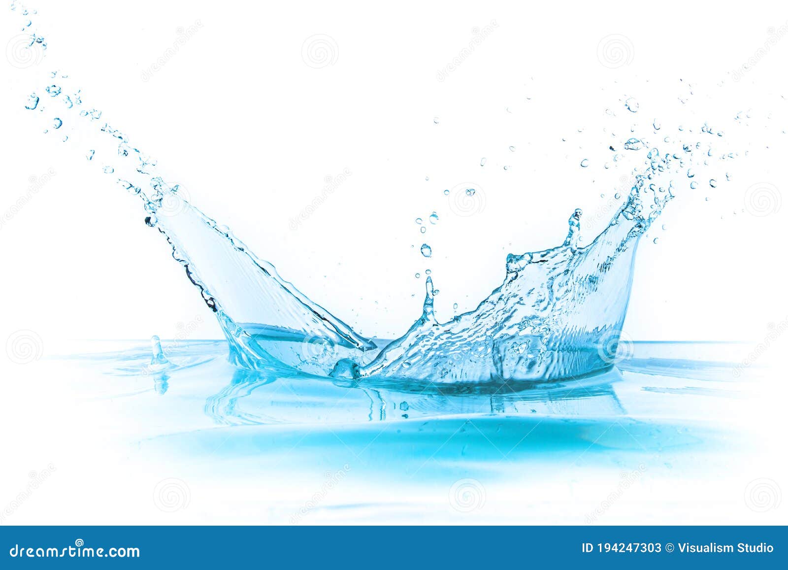 Light Blue Transparent Water Wave Surface with Splash Bubble on Water ...