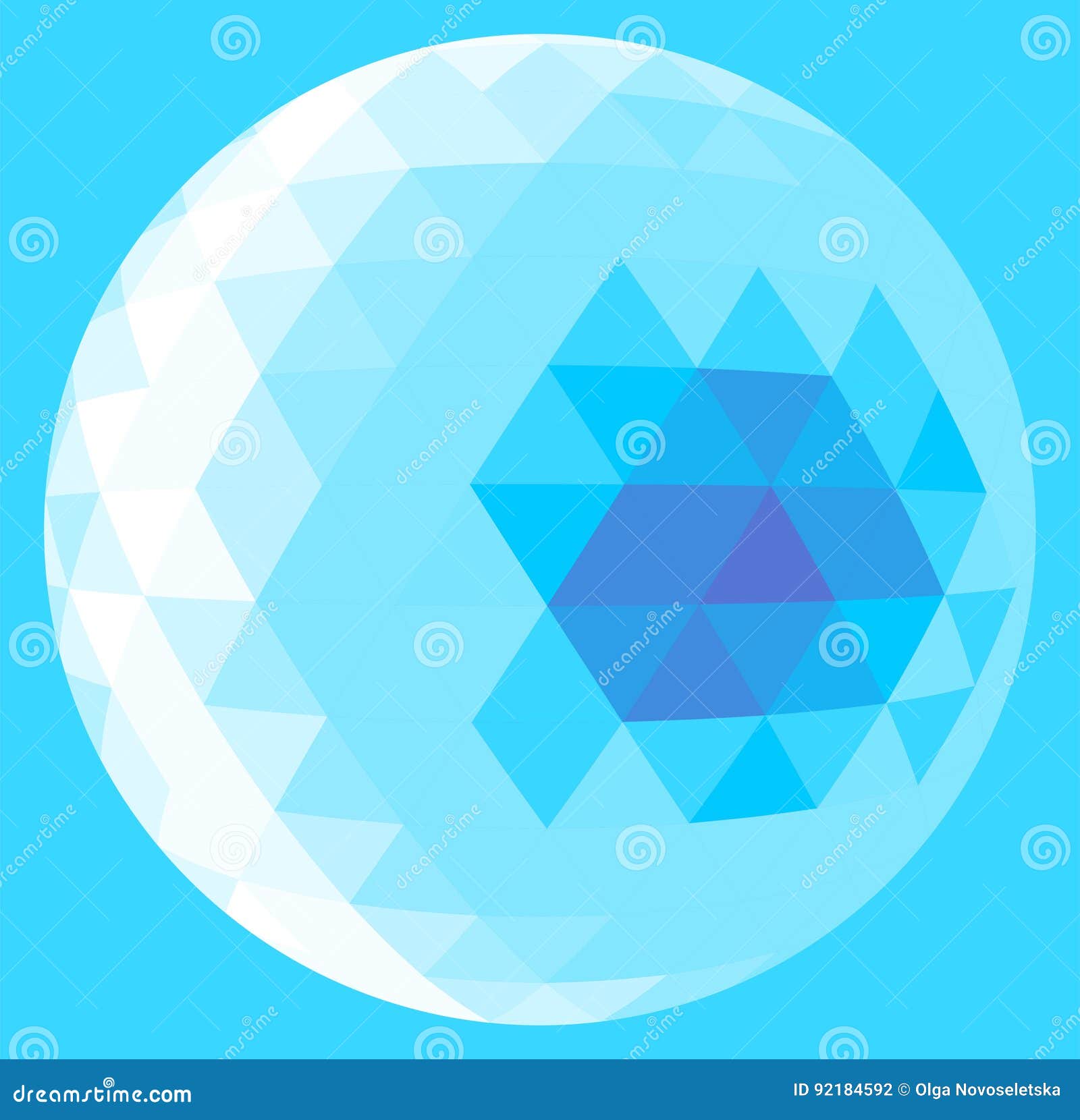 Light blue triangle sphere stock vector. Illustration of ball - 92184592