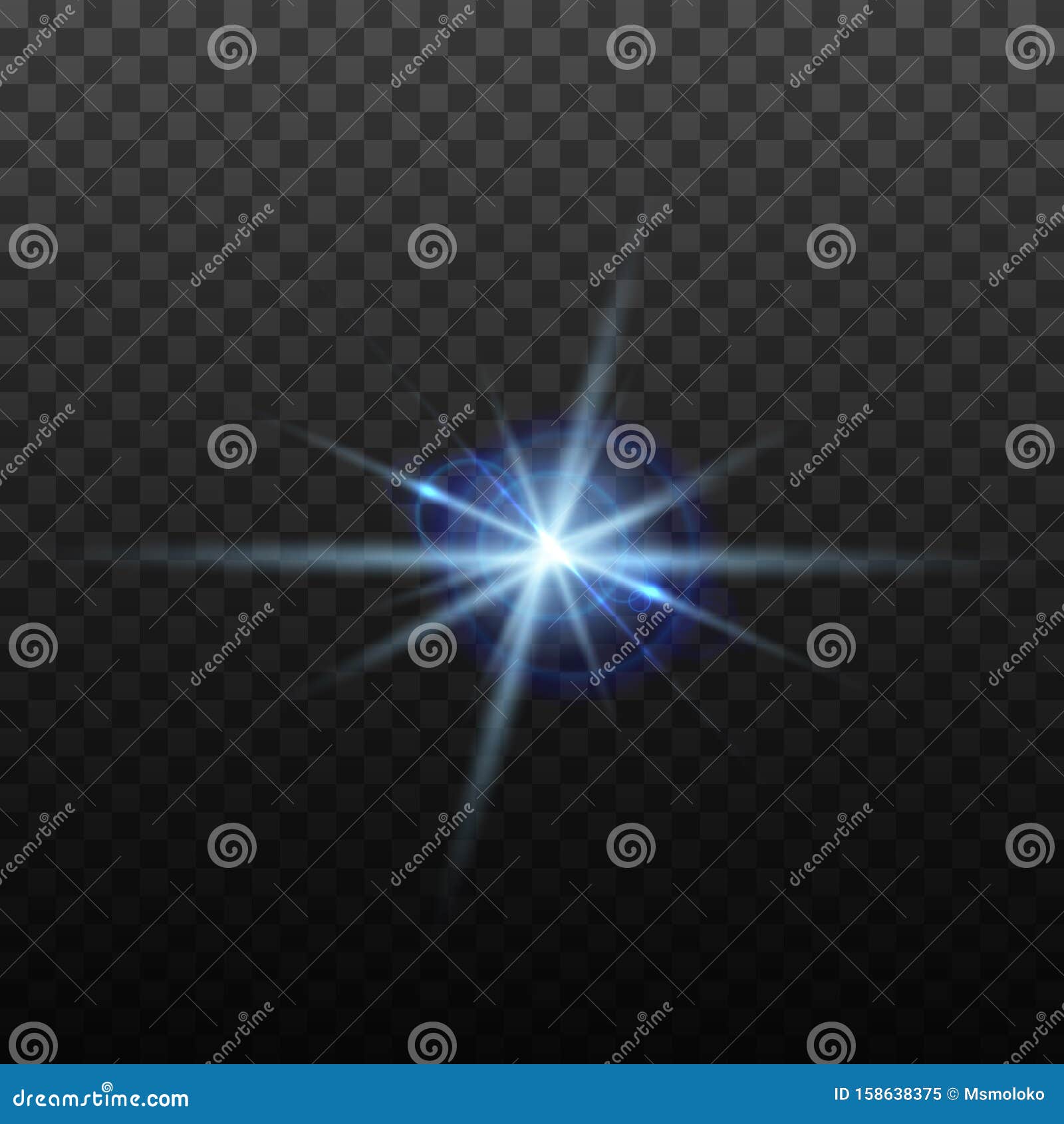 Light Blue Vector Lens Flare Effect. Round Isolated Transparent Optical ...
