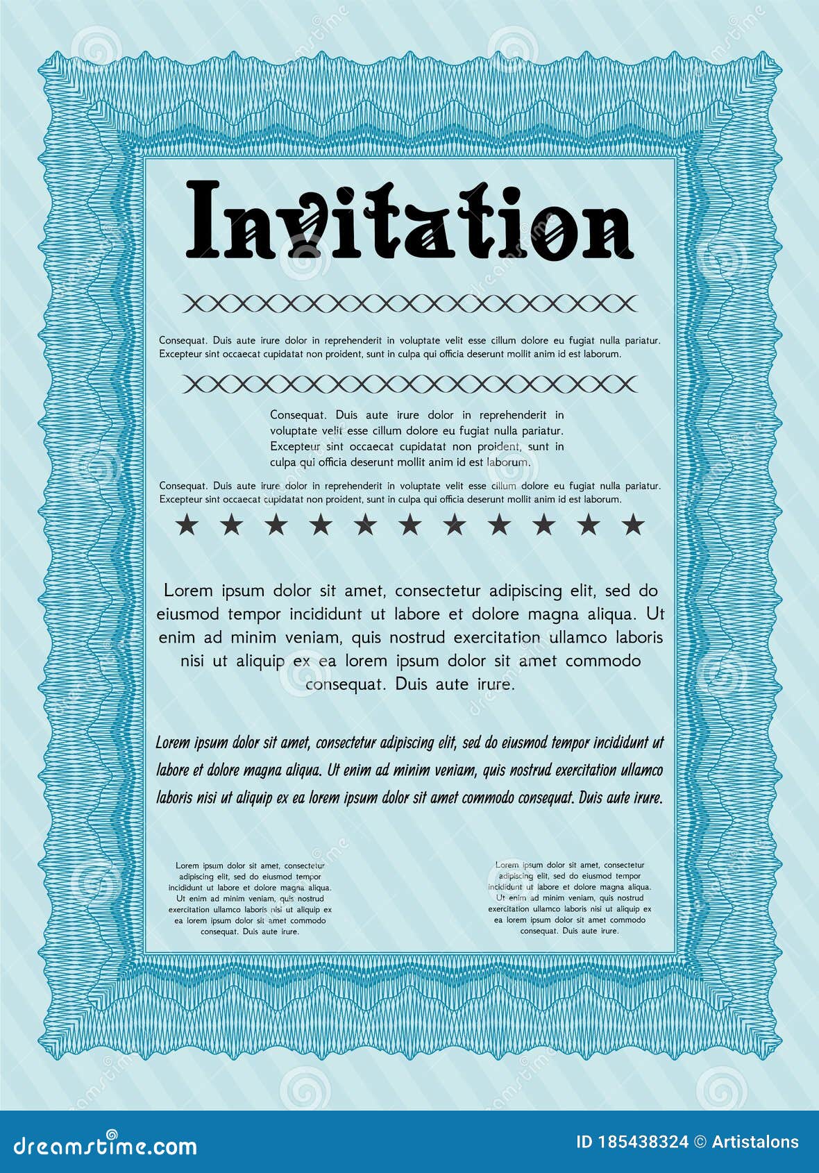 Light Blue Vintage Invitation. Modern Design. with Quality Background ...