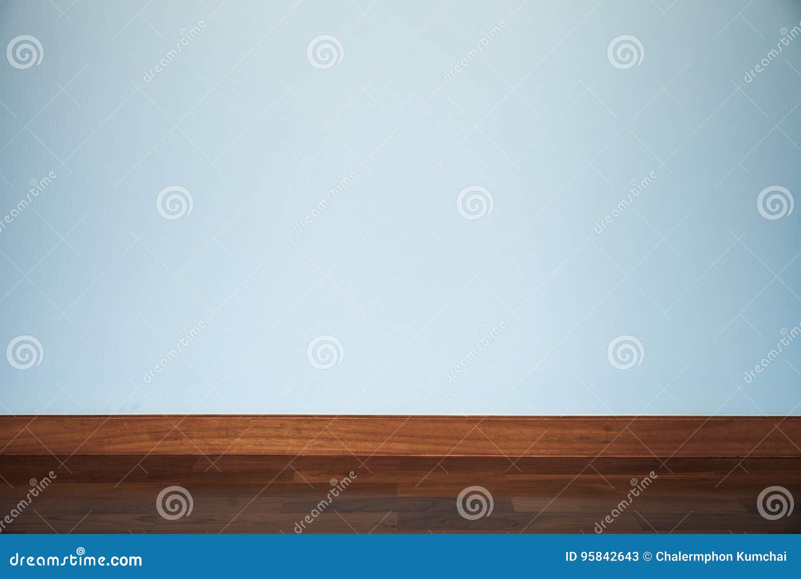 Light Blue Wall with Wood Floor Stock Image - Image of blue, wood: 95842643