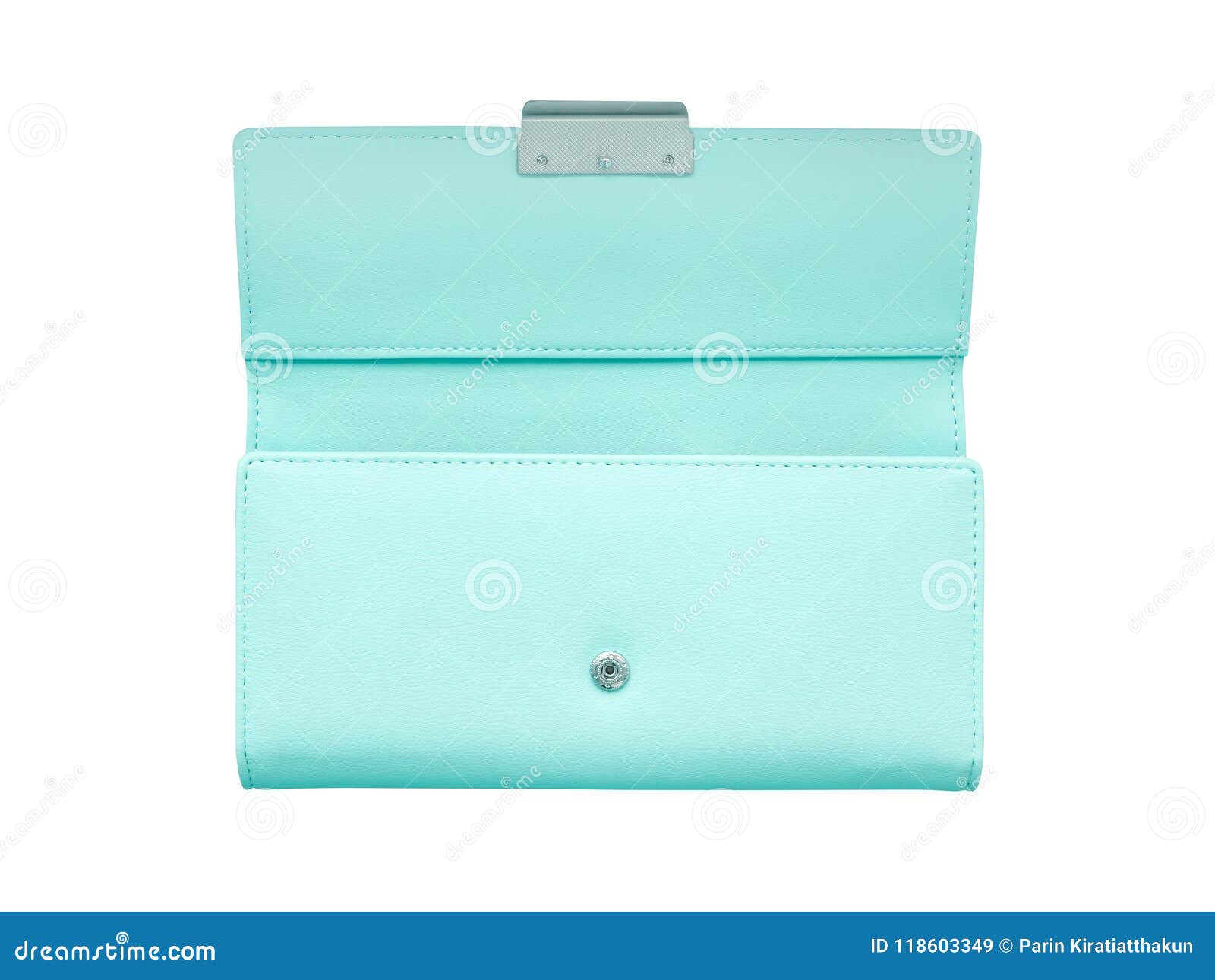 Light Blue Wallet on White Background. Stock Image - Image of concept ...