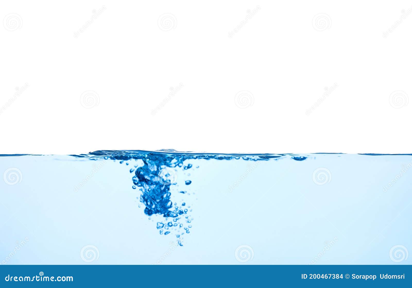 Light Blue Water Wave with Air Bubbles and a Little Bit Splashed ...