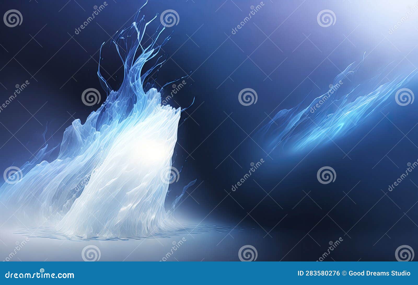 Abstract Fantasy Light Blue Wave Background. Abstract Digital ...