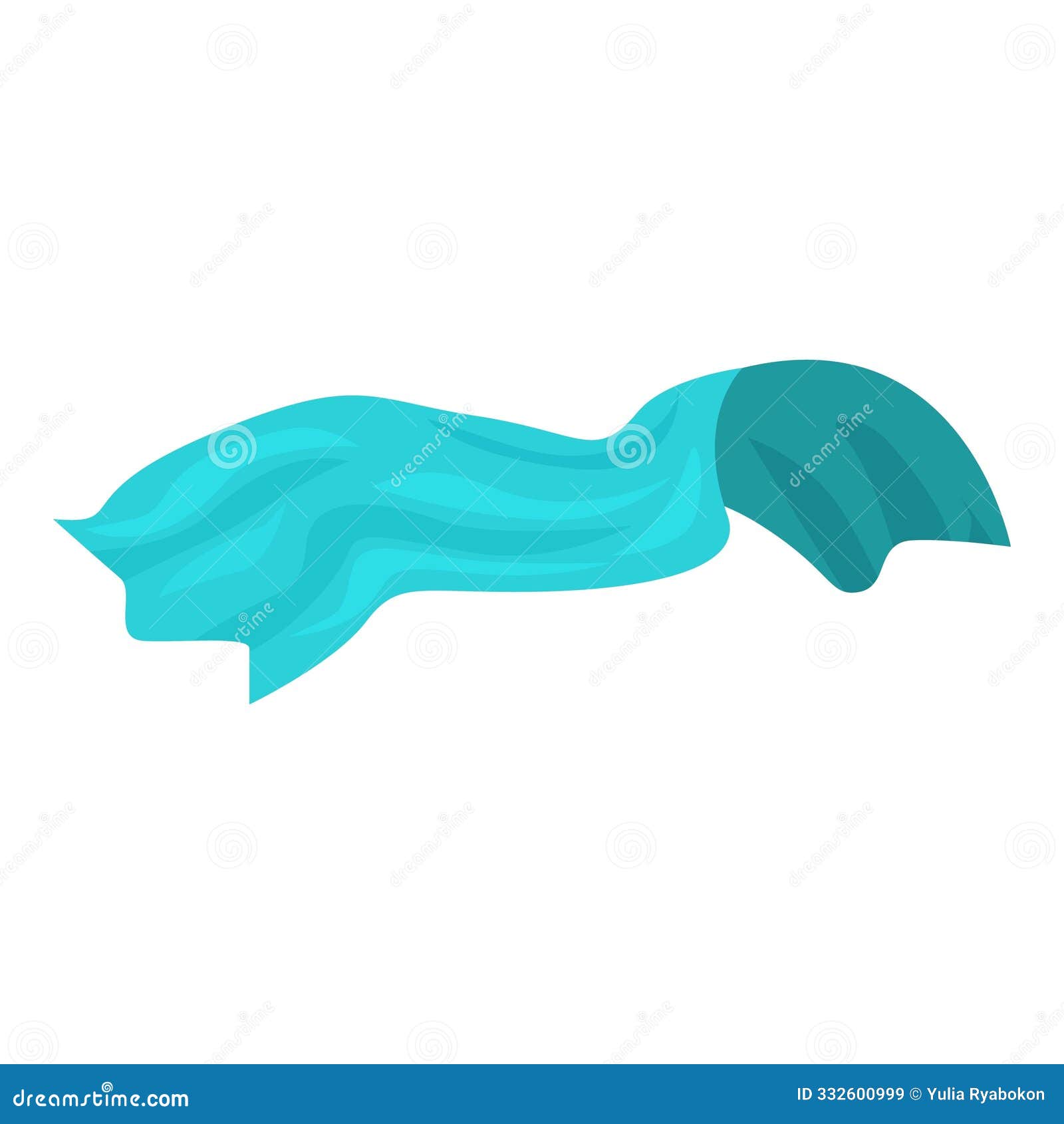 Light Blue Waving Ribbon Flag Fluttering in the Wind Stock Illustration ...