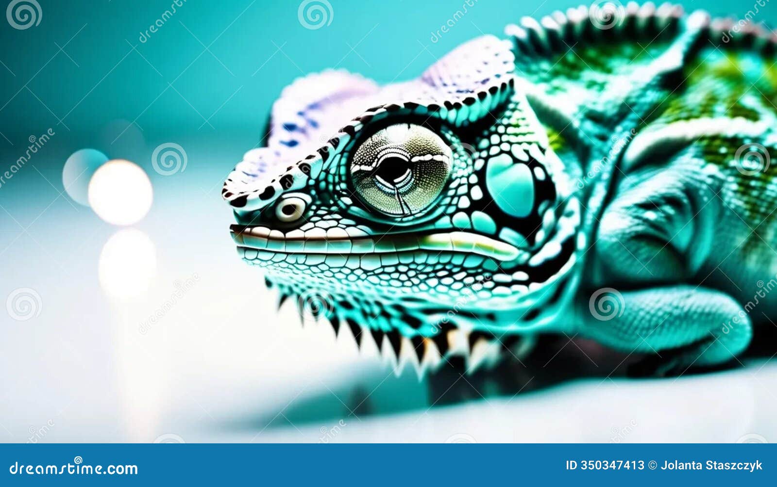 White Chameleon Portrait Full Of Details Royalty-Free Stock Photo ...