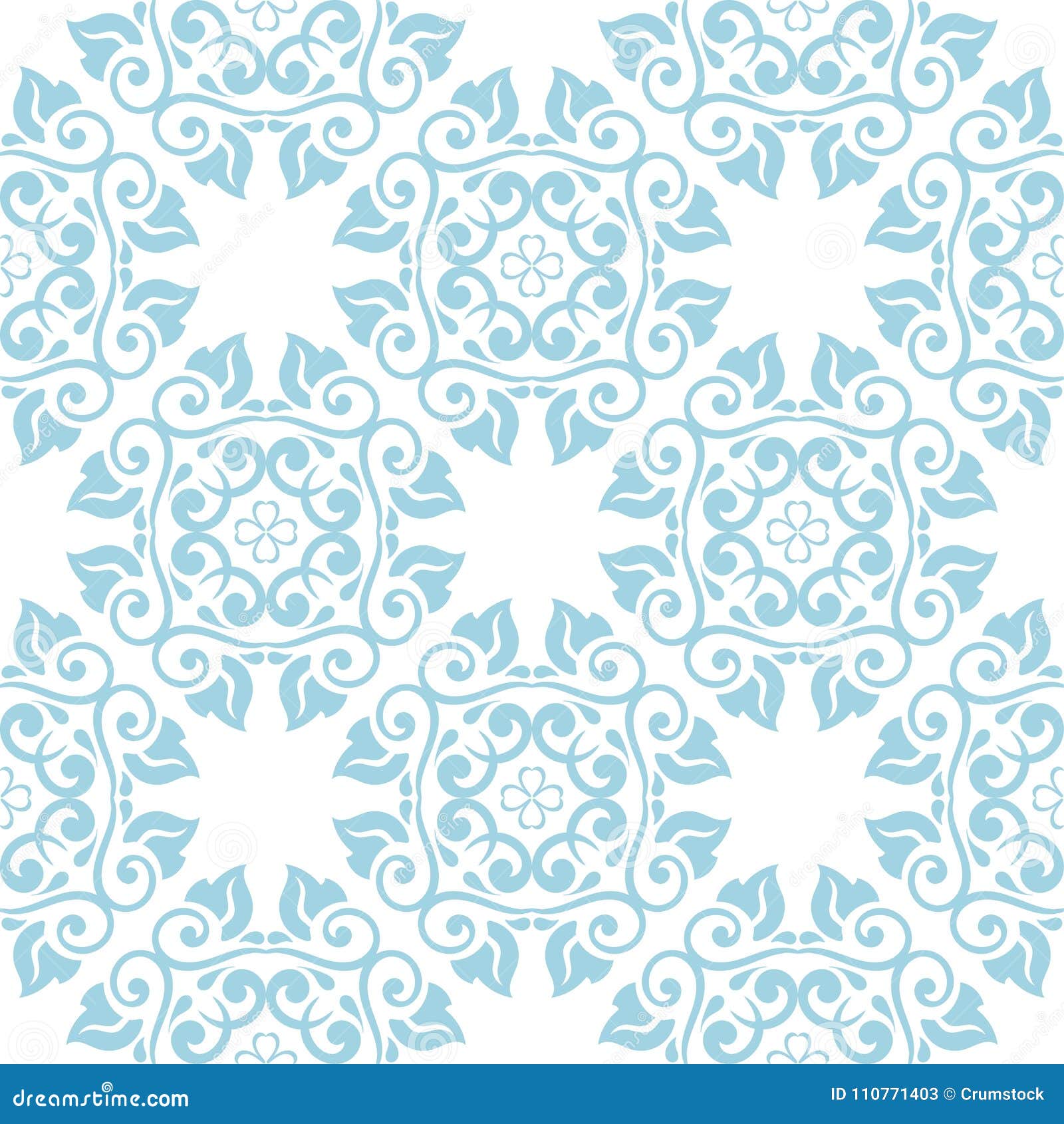 Light Blue and White Floral Seamless Pattern Stock Vector ...