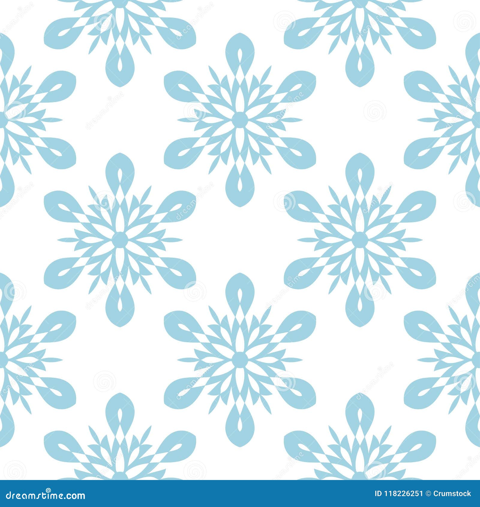 Light Blue and White Floral Seamless Pattern Stock Vector ...
