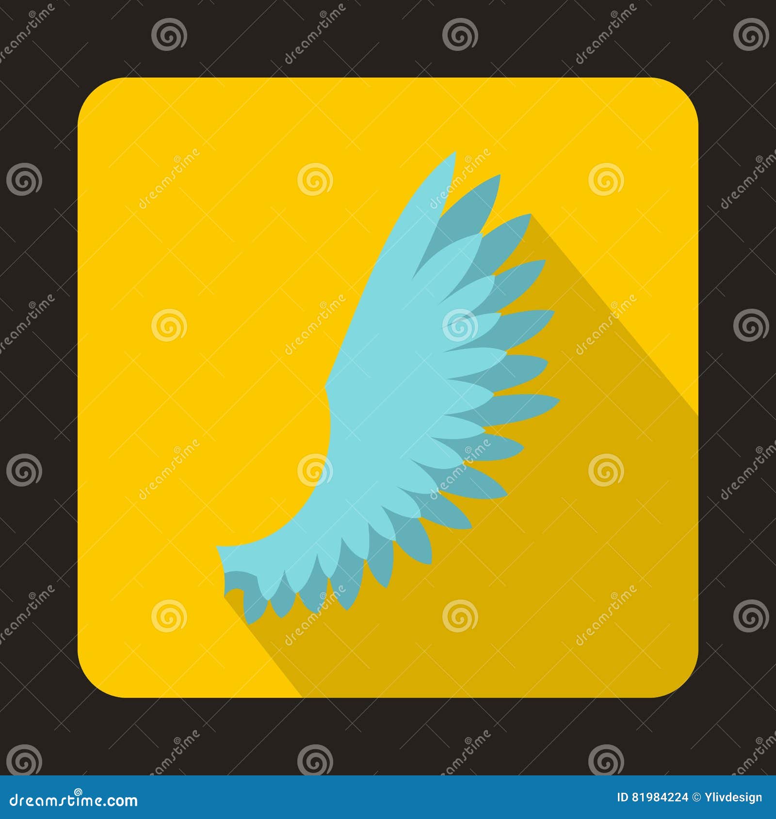 Light Blue Wing Icon, Flat Style Stock Vector - Illustration of modern ...