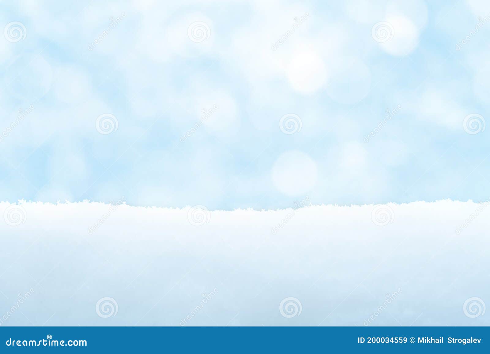 Light Blue Winter Background with Snow Drifts and Bokeh Stock Image ...