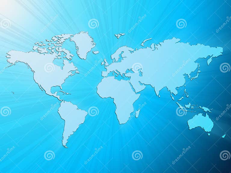 Light blue world map stock illustration. Illustration of earth - 4030349
