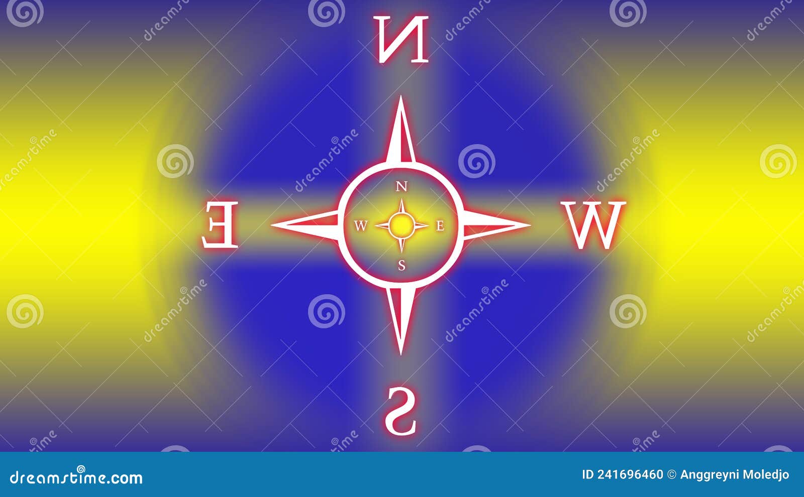 Blue Ocean Skyline Compass stock photo. Image of beach - 241696460