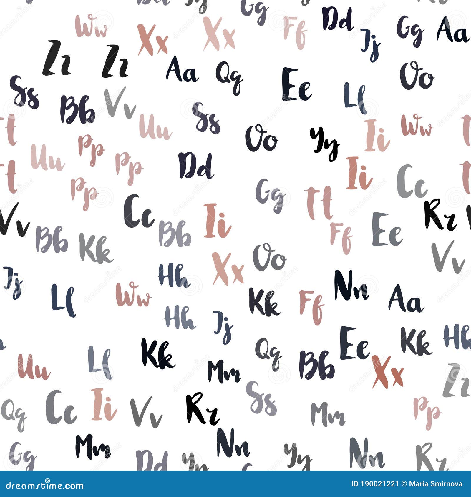 Light Blue, Yellow Vector Seamless Pattern with ABC Symbols. Stock ...