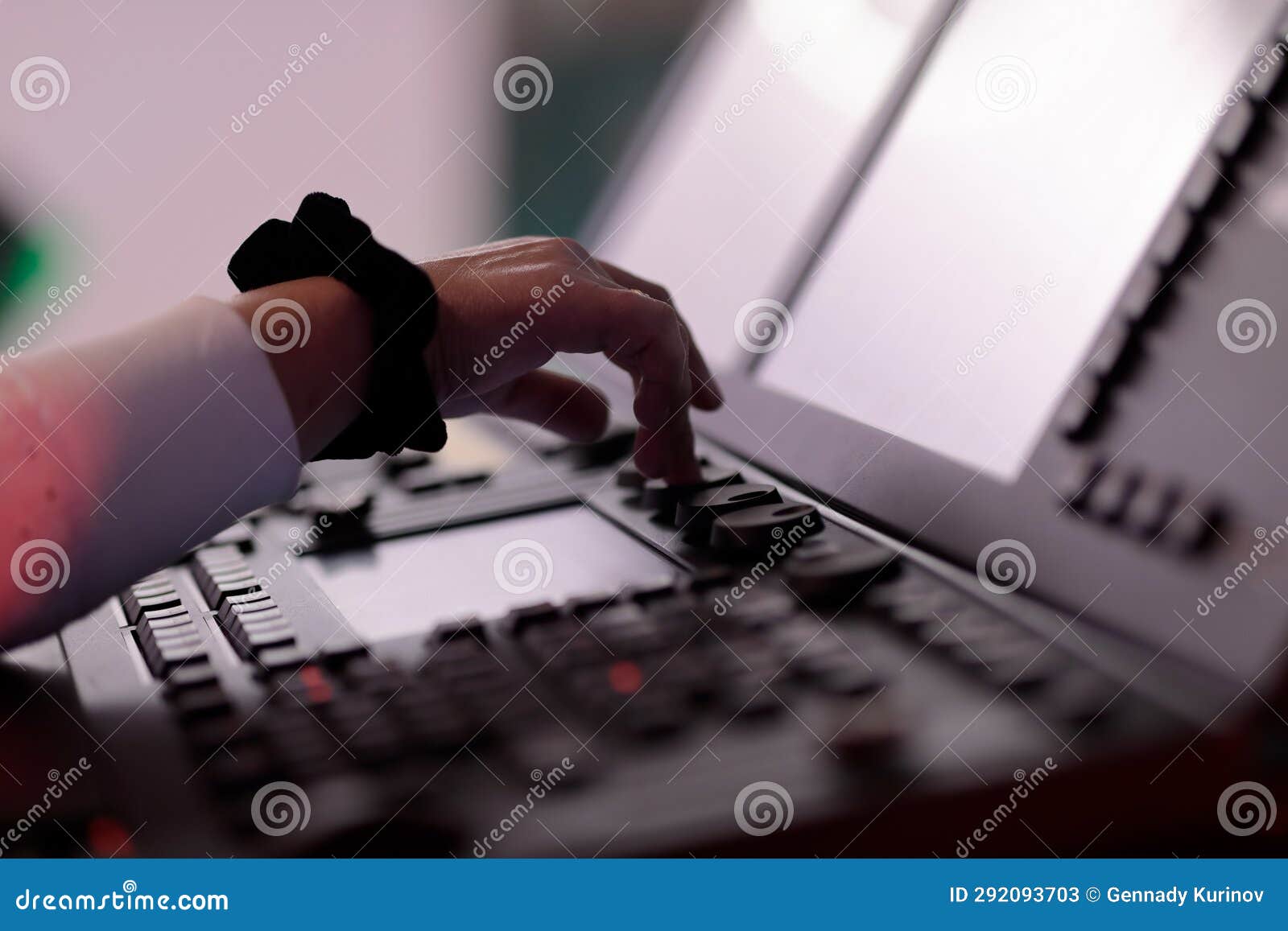 Light Board Operator Controls the Light Board Stock Image - Image of ...