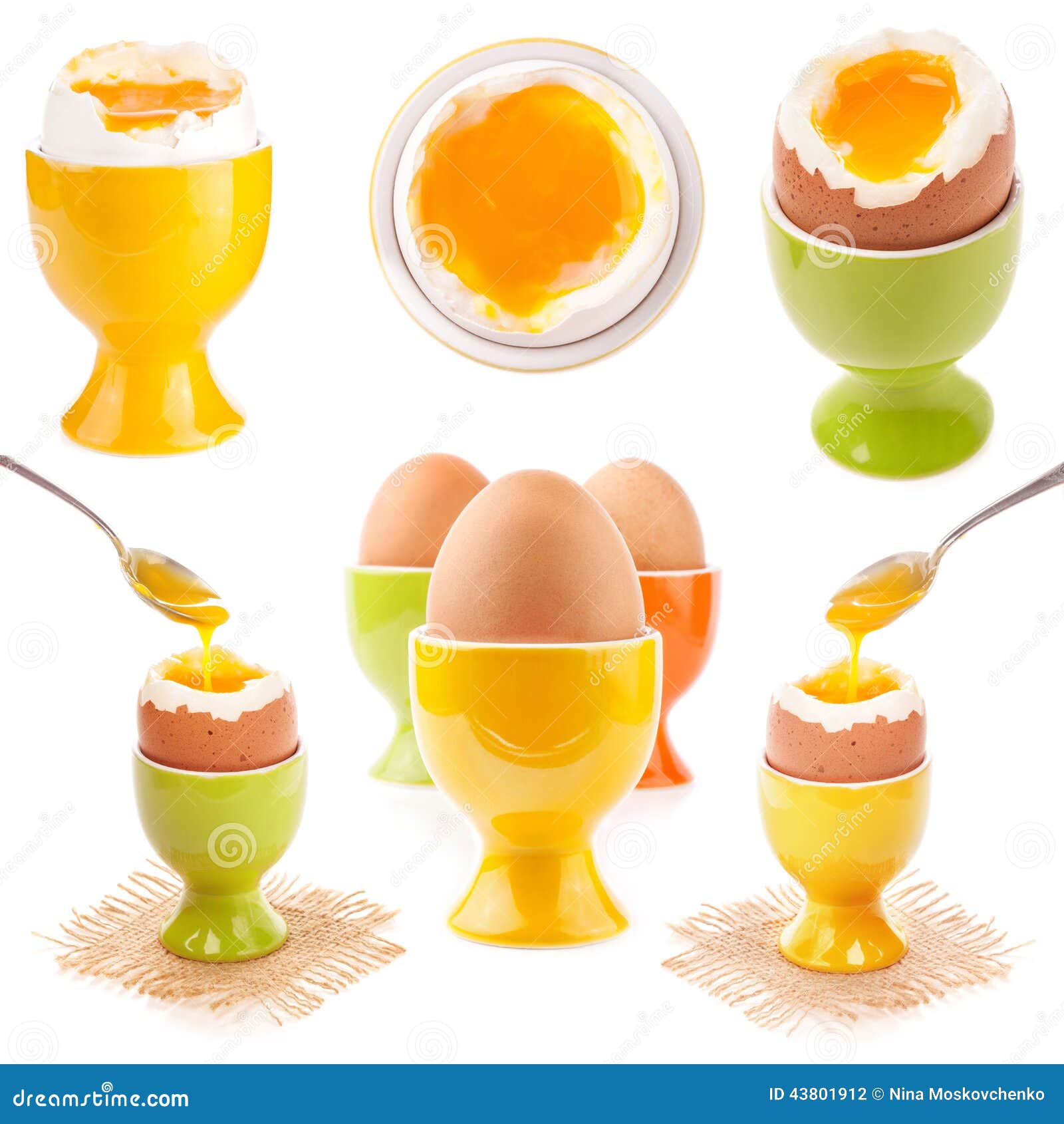 Light Boiled Egg in Egg Cup Stock Photo - Image of light, orange: 43801912
