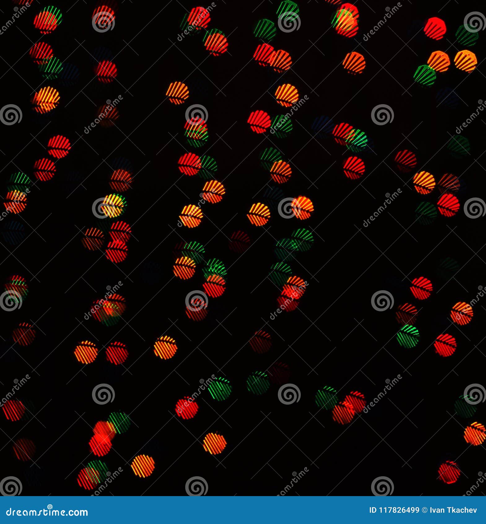 A Light Bokeh Pattern of Geometric Elements on a Dark Background Stock ...