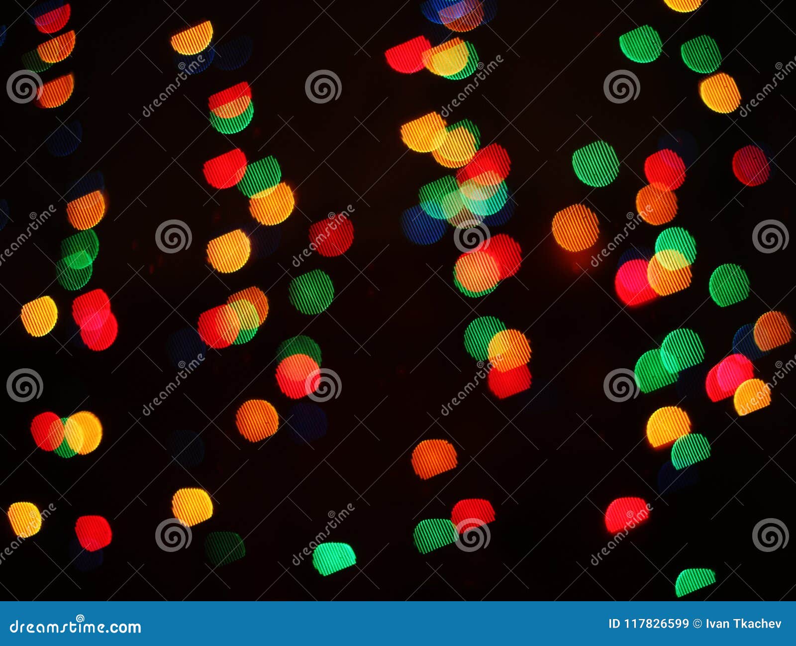 A Light Bokeh Pattern of Geometric Elements on a Dark Background Stock ...