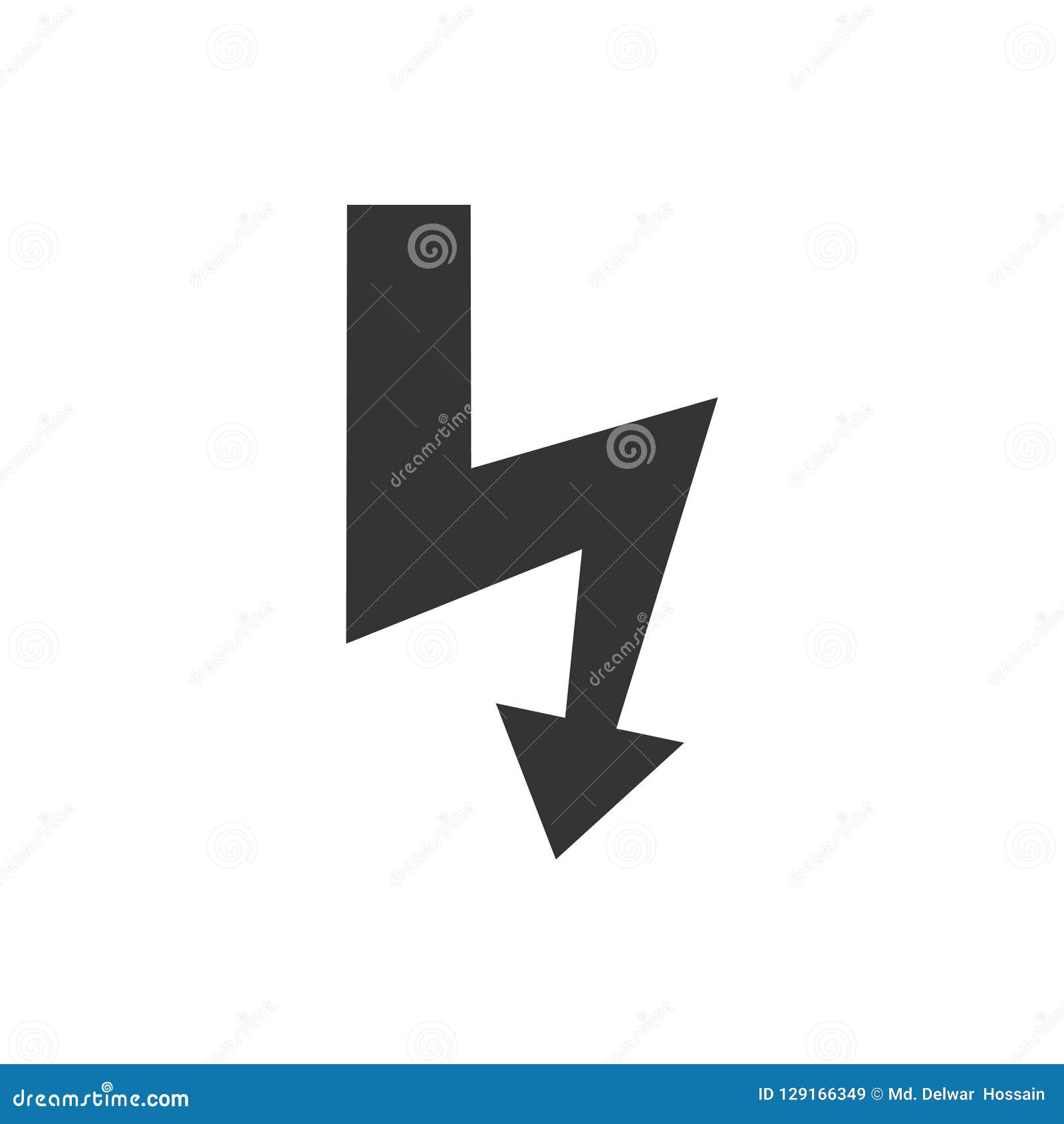 Light bolt icon stock vector. Illustration of lightening - 129166349
