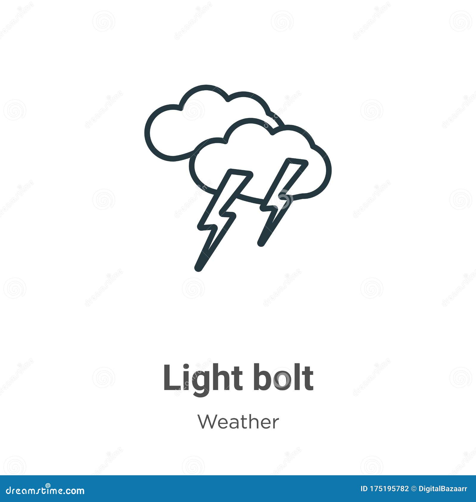 Light Bolt Outline Vector Icon. Thin Line Black Light Bolt Icon, Flat ...