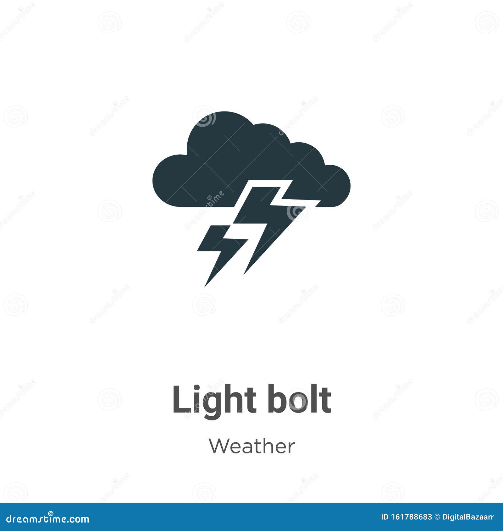 Light Bolt Vector Icon on White Background. Flat Vector Light Bolt Icon ...
