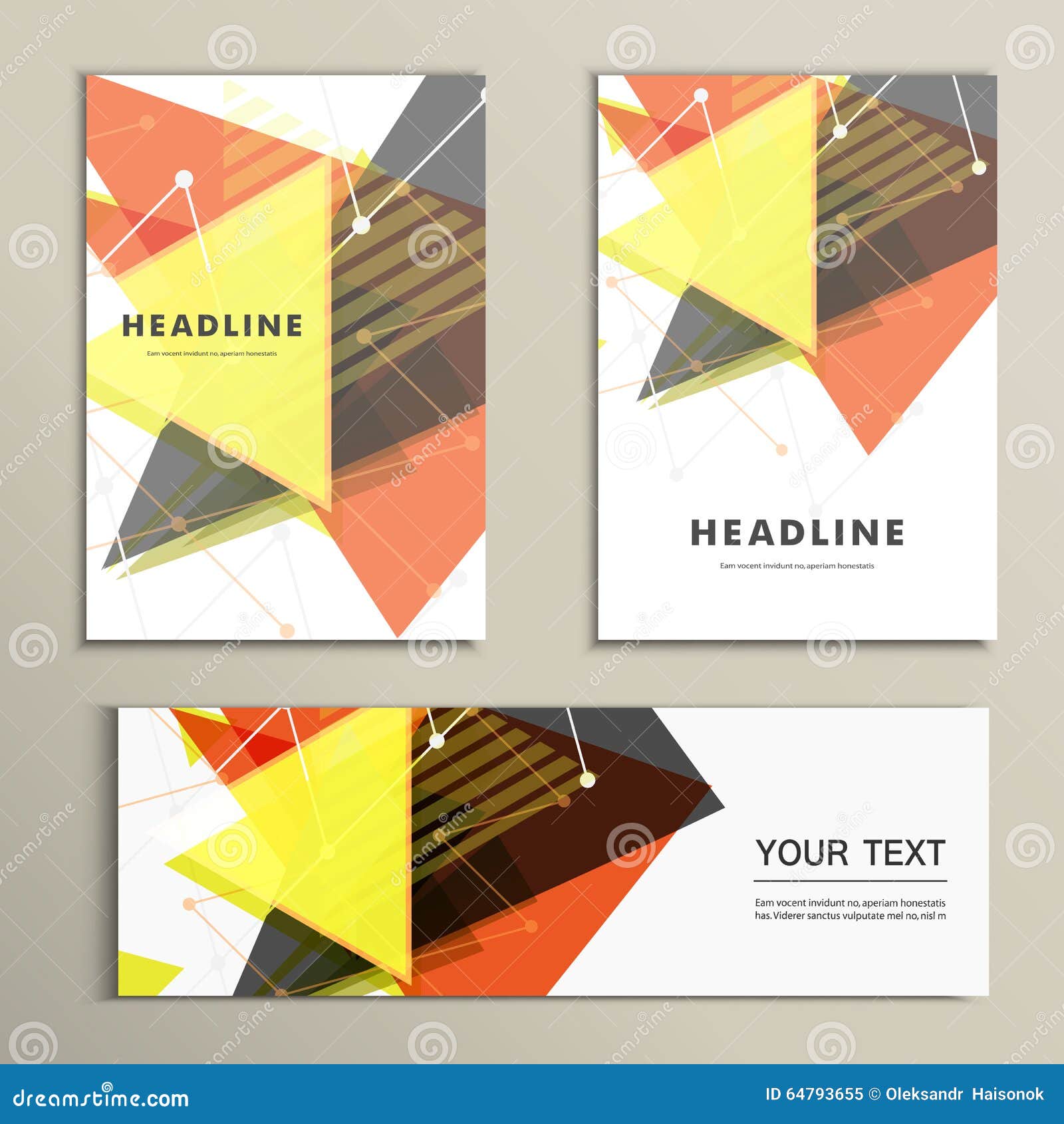 Light Book Cover. Abstract Vector Composition of Triangles for Printing ...