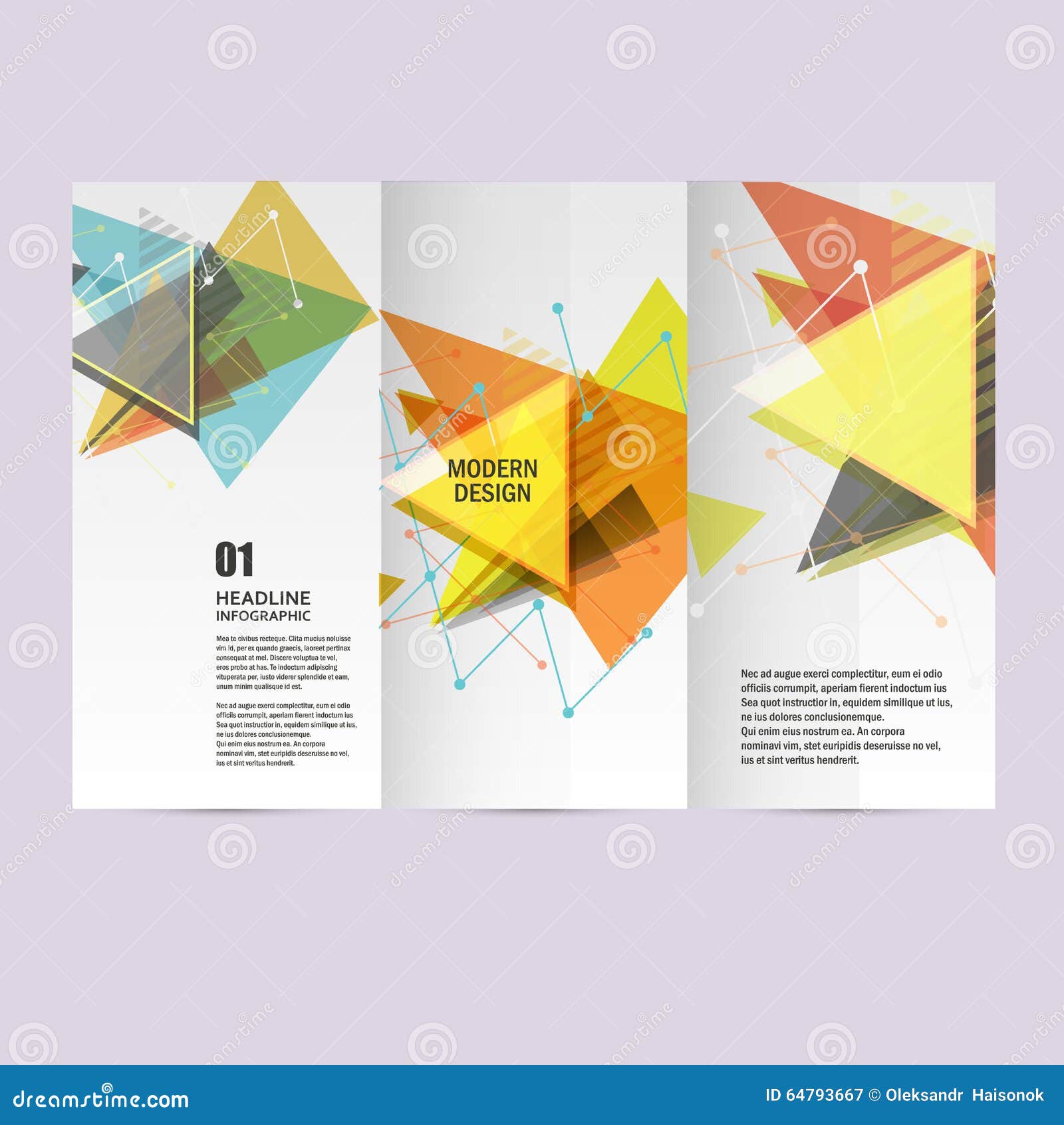 Light Book Cover. Abstract Vector Composition of Triangles for Printing ...