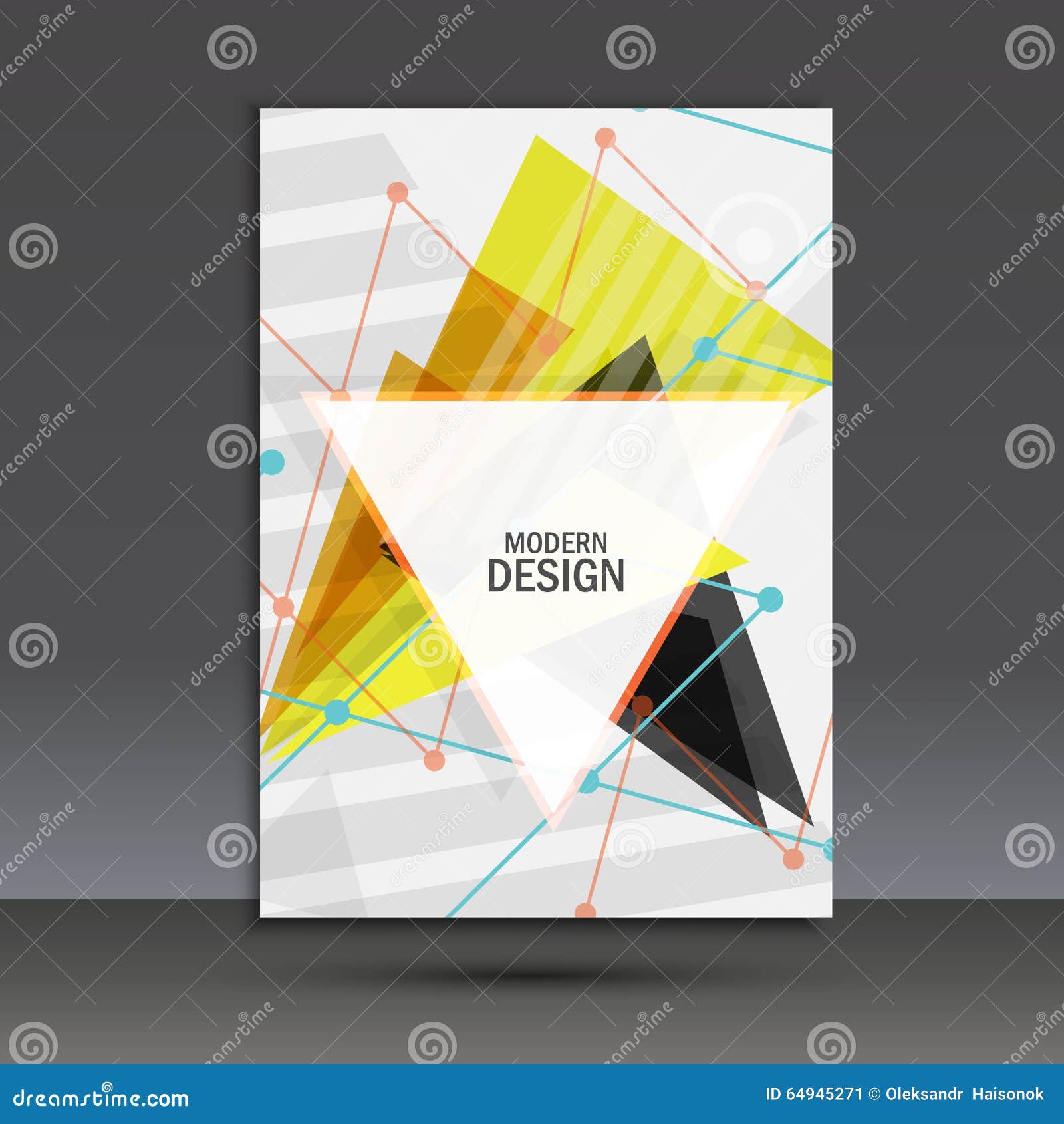 Light Book Cover. Abstract Vector Composition of Triangles for Printing ...