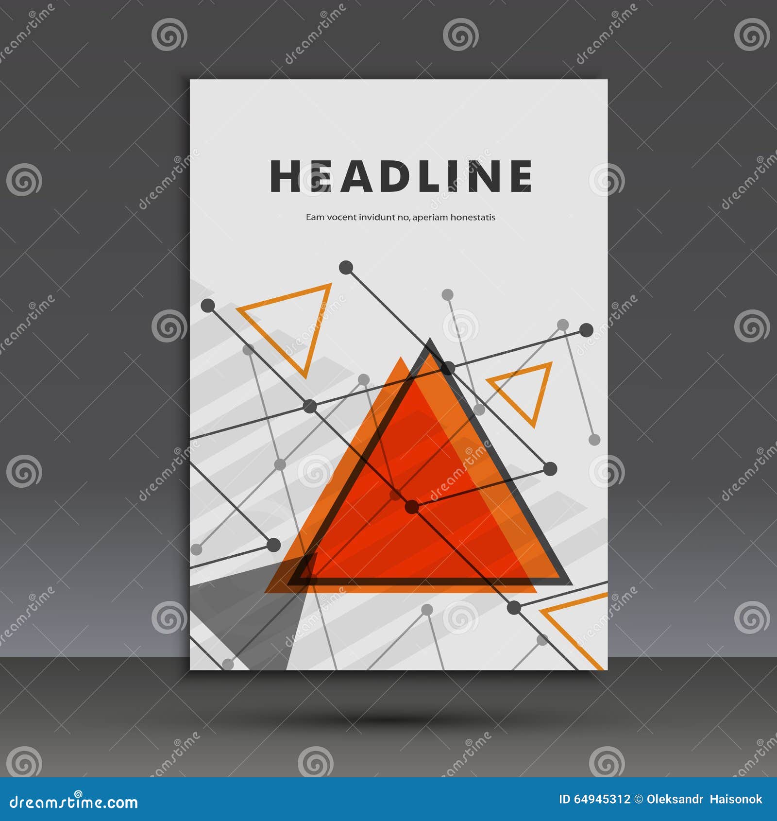 Light Book Cover. Abstract Vector Composition of Triangles for Printing ...
