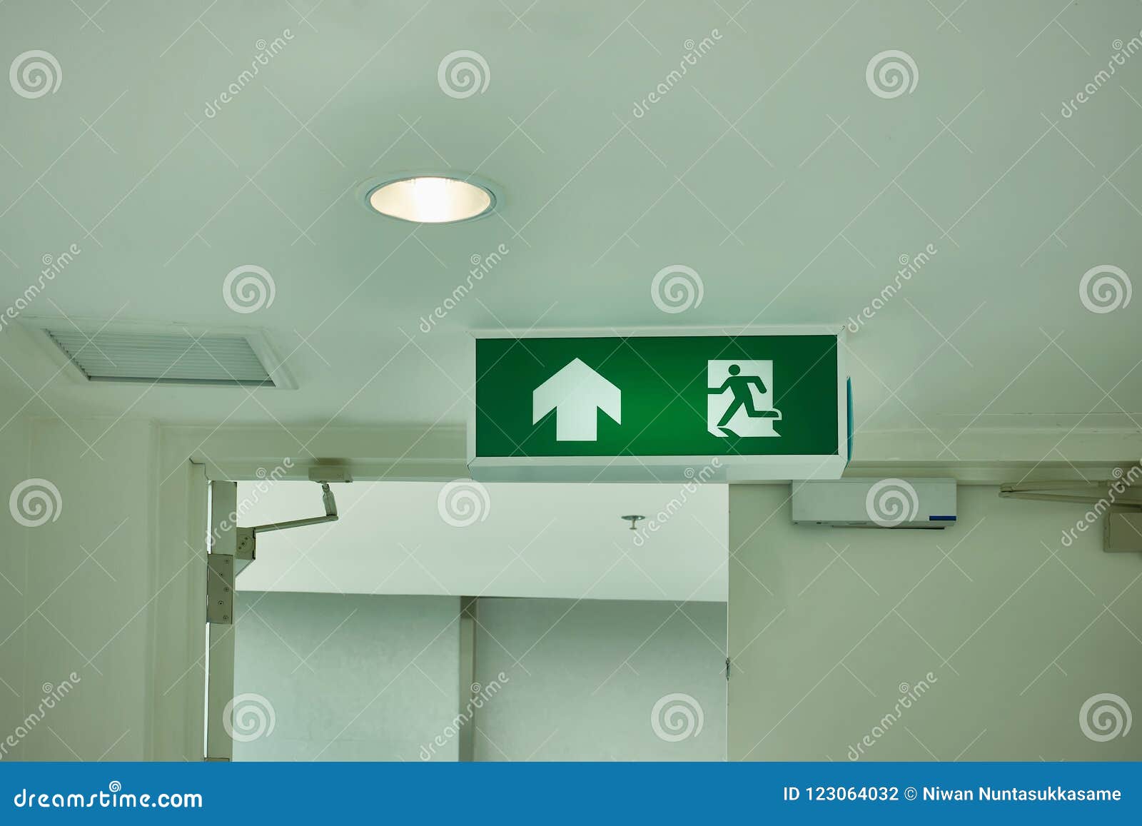 Light Box Fire Exit in the Building Stock Photo - Image of exit, escape ...