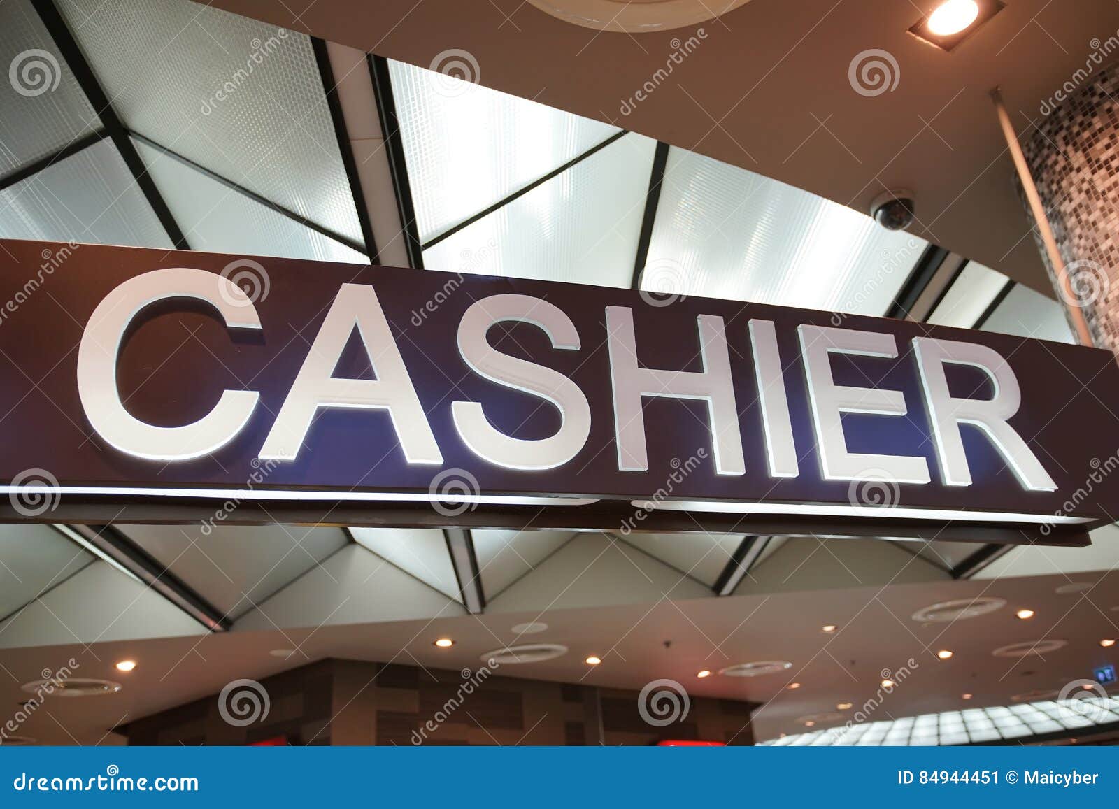 Light Box Label of Cashier Sign Stock Image - Image of sell, modern ...
