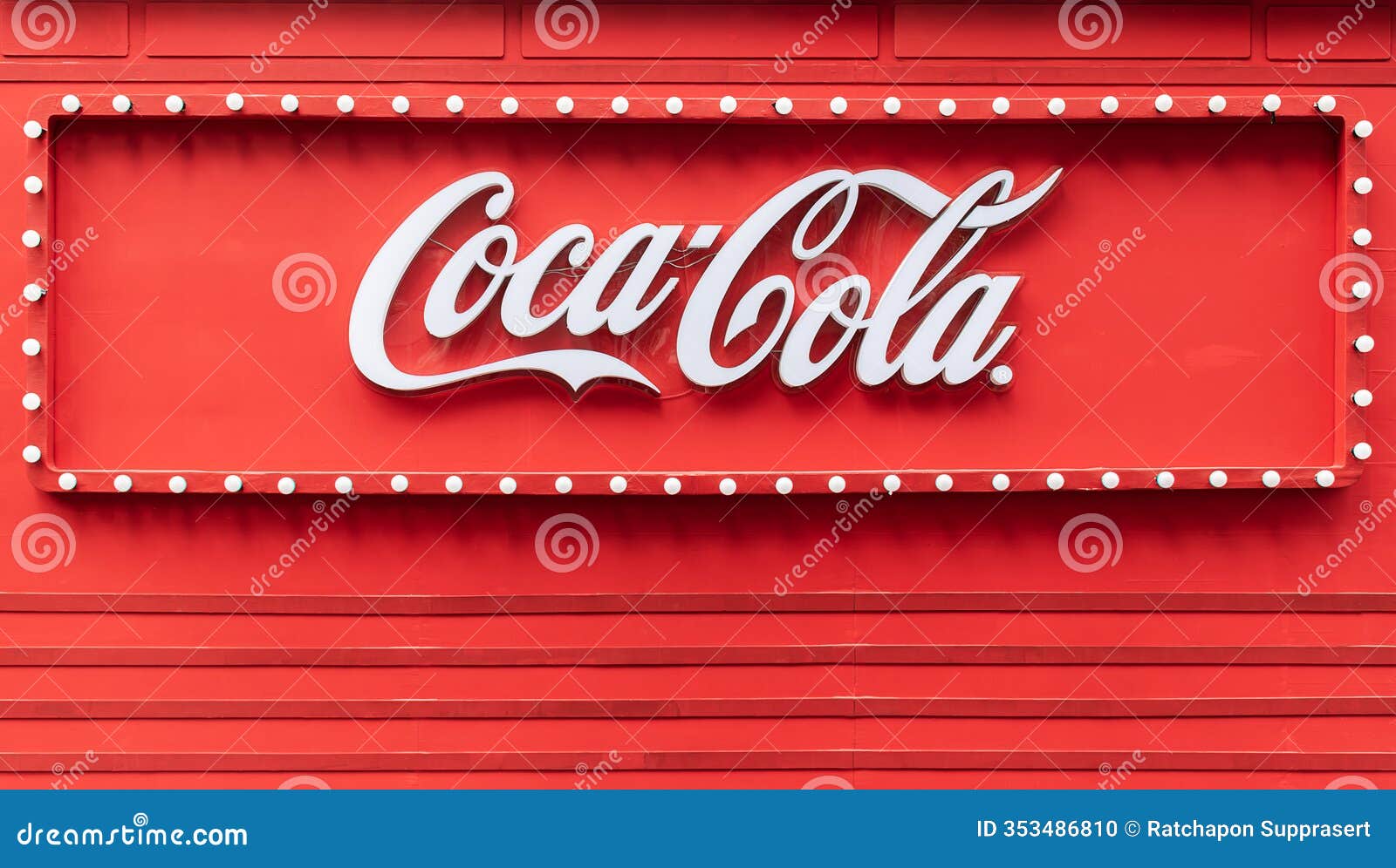 Light Box with Logo Coca Cola on Red Background Wall Editorial Image ...