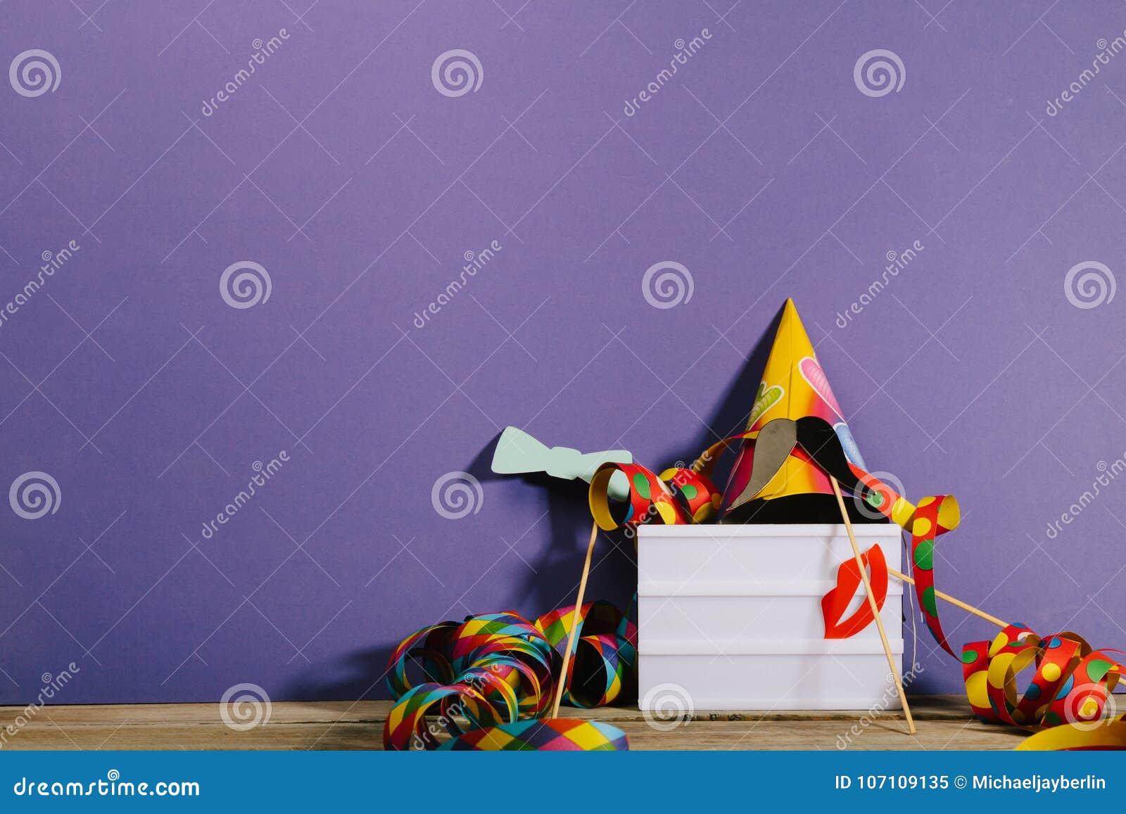 Light Box in Party Decorated Backdrop with Bright Colors Stock Image ...
