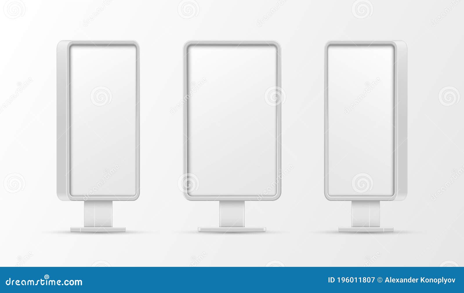 Light Boxes Vertical White Realistic Blank Templates Set. Billboards ...