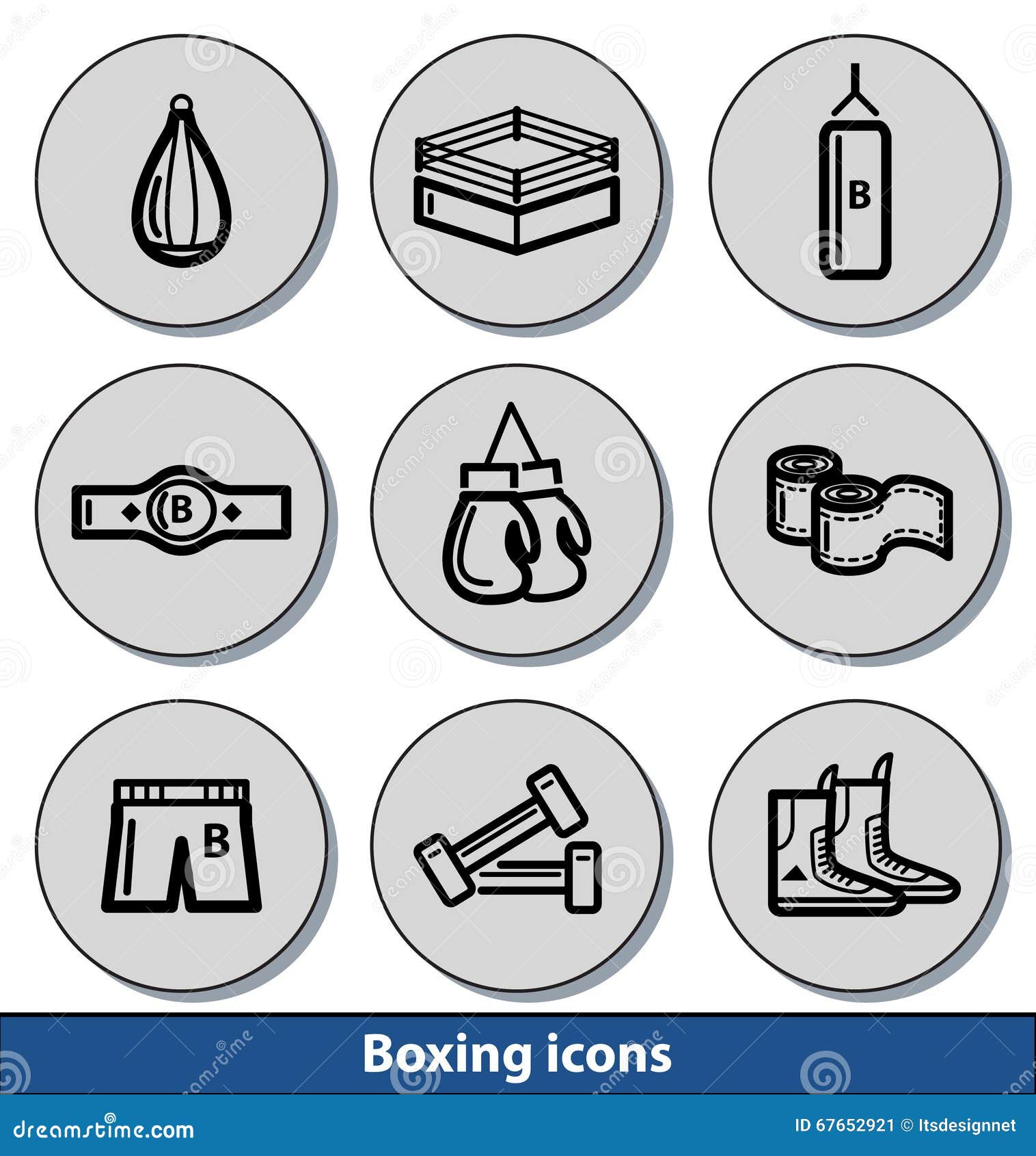 Light boxing icons stock vector. Illustration of pictogram - 67652921