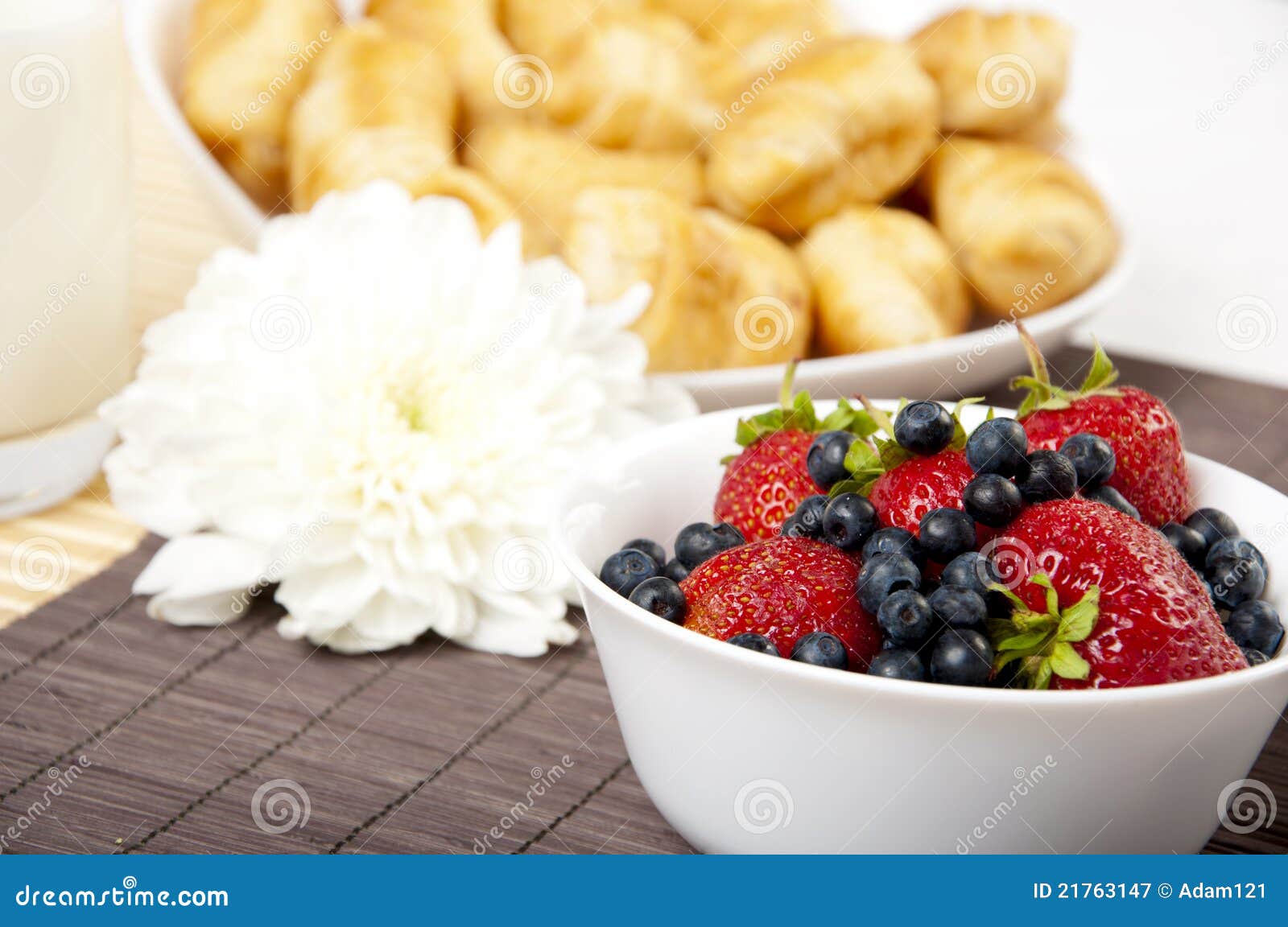 Light Breakfast stock image. Image of food, milk, bilberry - 21763147