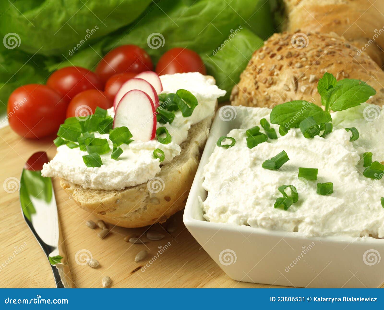 Light Breakfast with Cottage Cheese and Vegetables Stock Image - Image ...