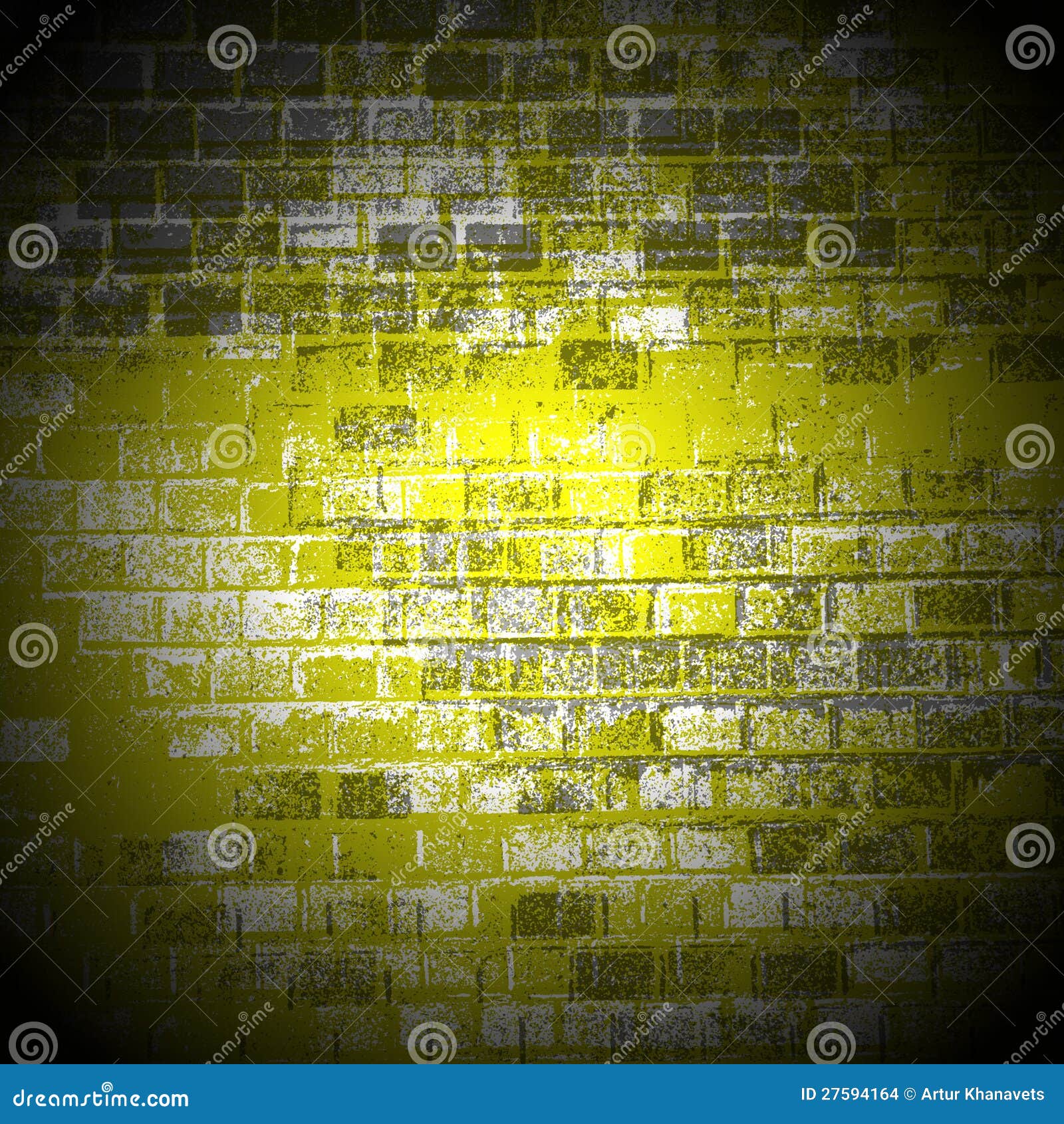 Light on the Brick Wall in the Center of Stock Illustration ...