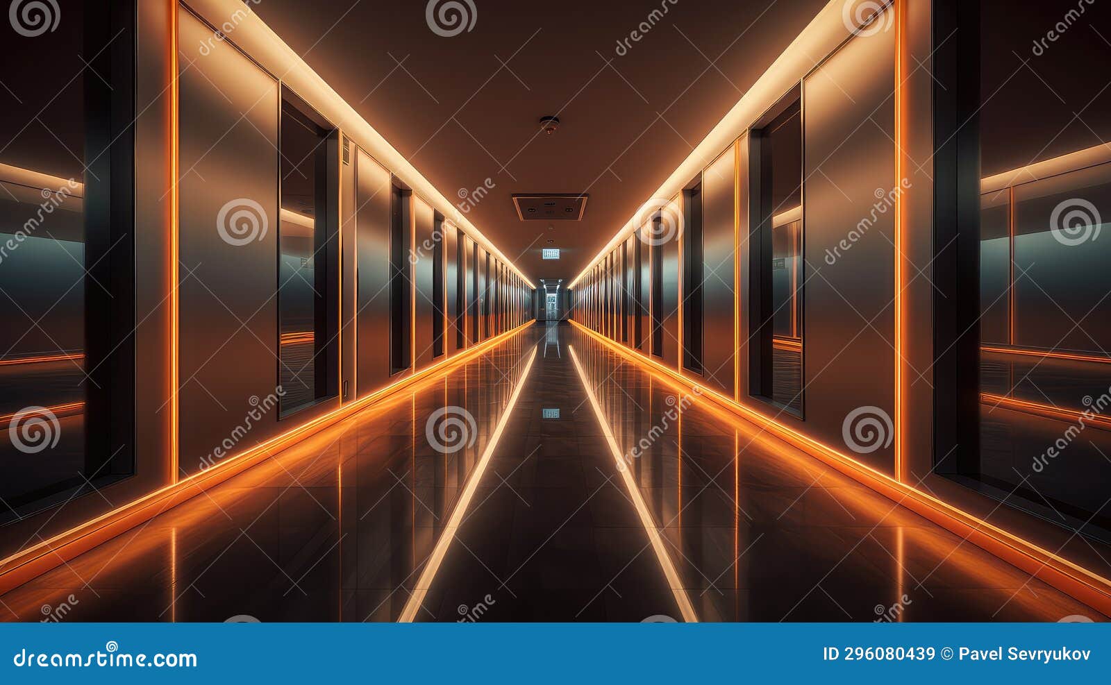 Light Bright Inside Corridor Background Stock Illustration ...