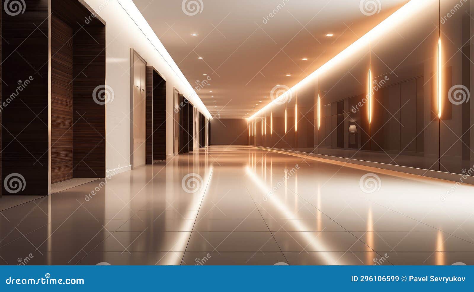 Light Bright Inside Corridor Background Stock Illustration ...