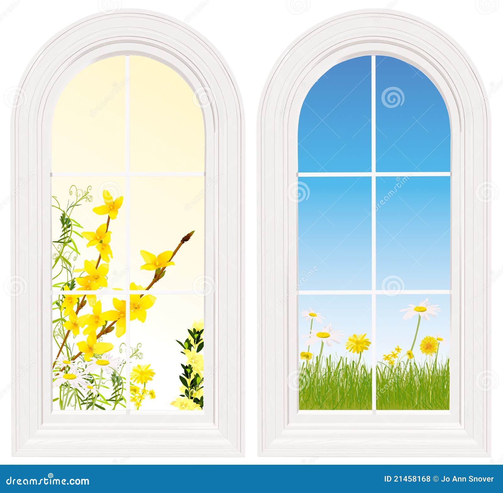 Light and bright windows stock illustration. Illustration of molding ...