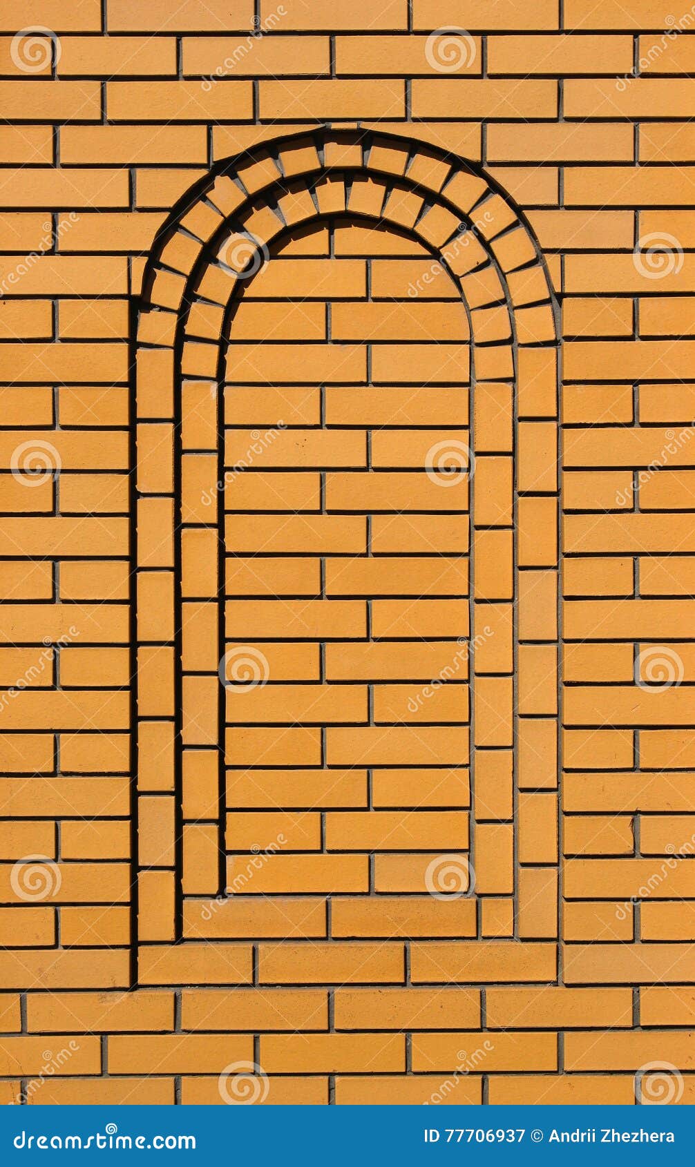 Light Brown Arched Concave Brick Wall Background Stock Image - Image of ...