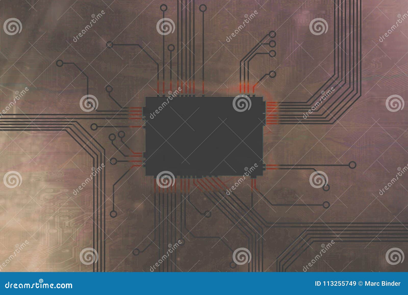 Light Brown Colored Digital Computer Chip Core Stock Illustration ...
