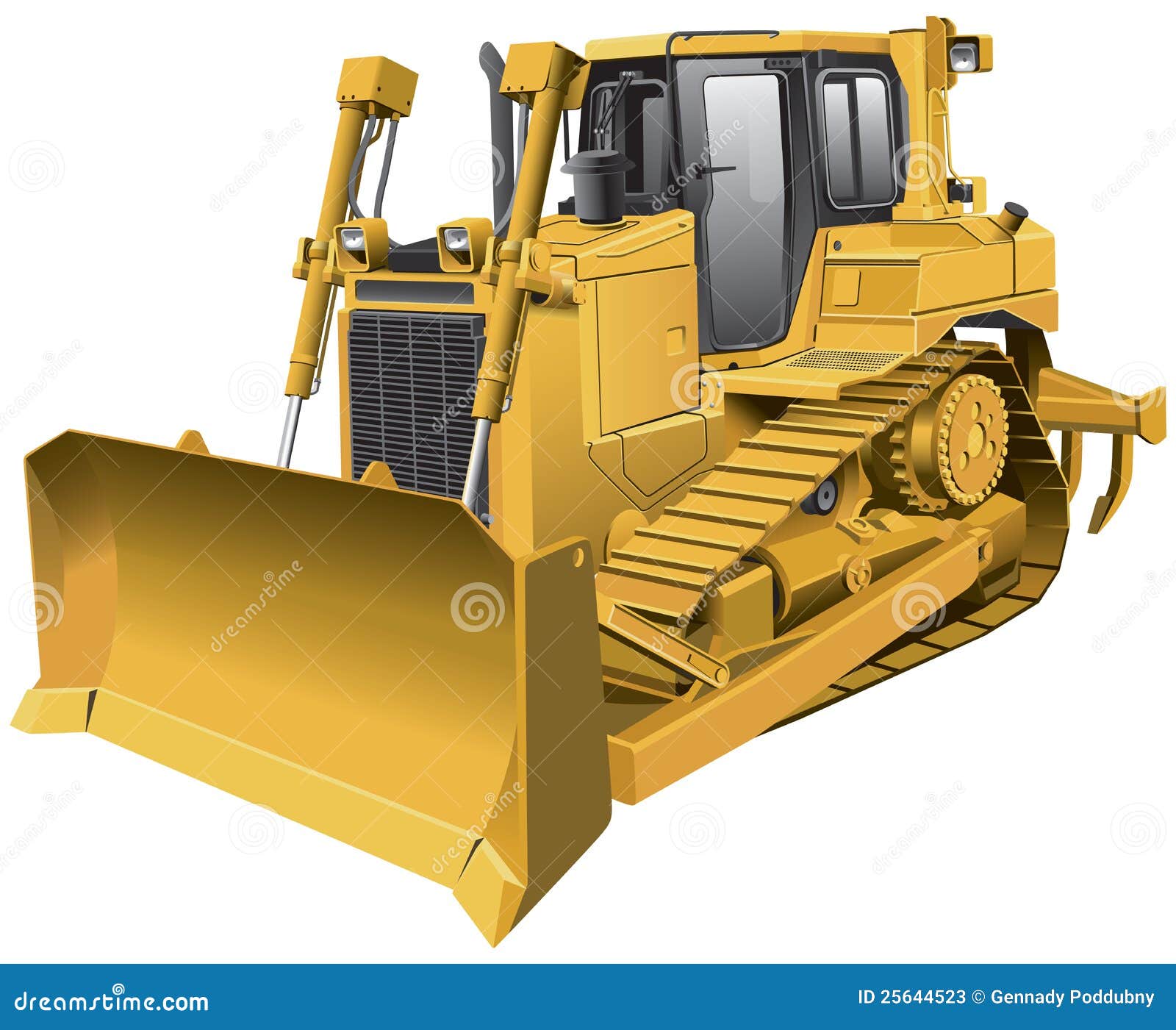 Light-brown dozer stock vector. Illustration of technique - 25644523