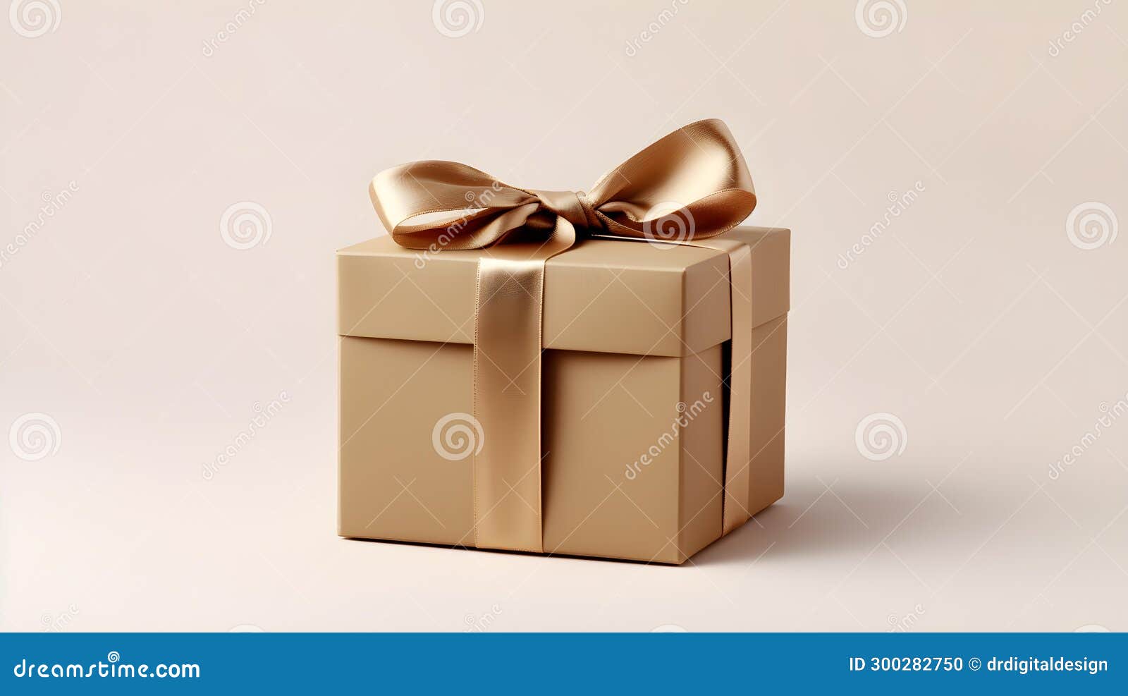 Light Brown Gift Box in Front of a Light Background with Copy Space ...