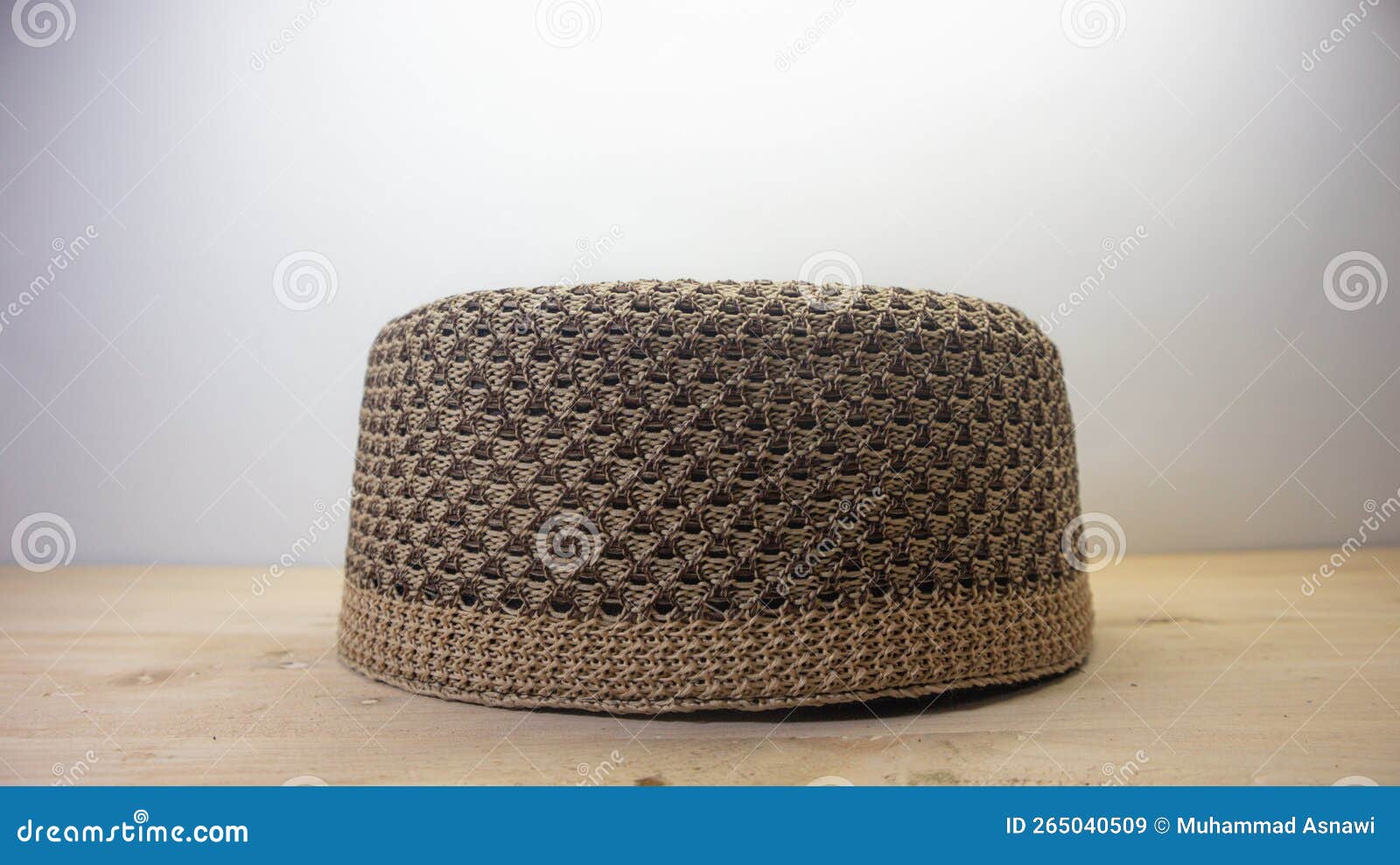 The Light Brown Islamic Cap with a Black Combination with a Knitted ...