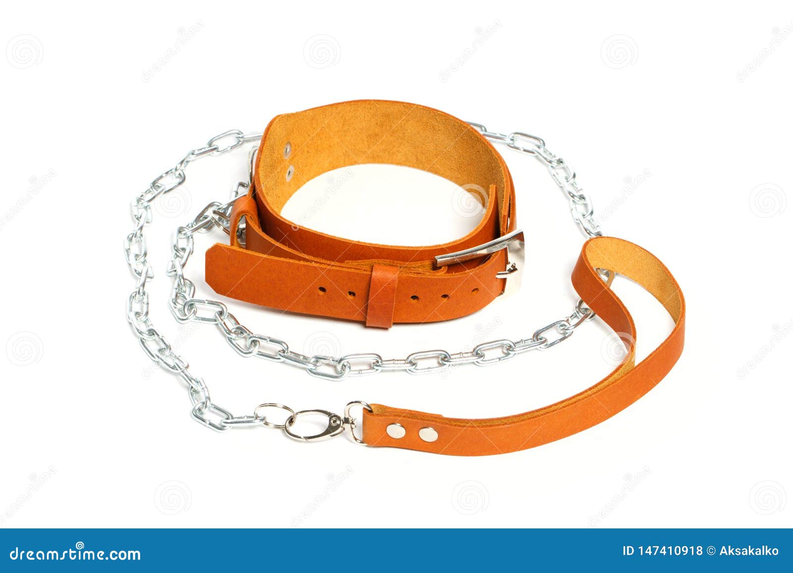 Light Brown Leather Fetish Collar Stock Photo - Image of collar, lock ...