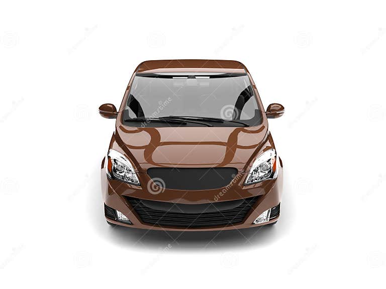 Light Brown Modern Small Compact Car - Front Side View Stock ...