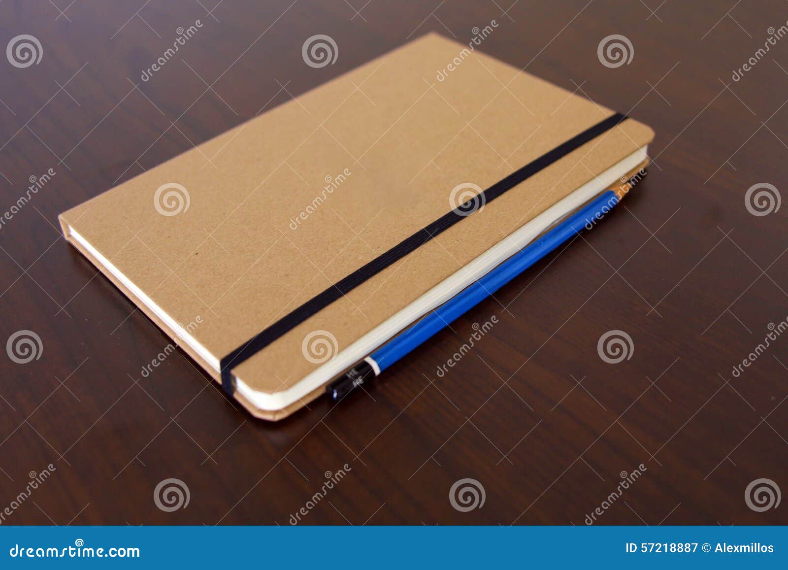 Light Brown Notepad Book and Pencil Stock Image - Image of note ...