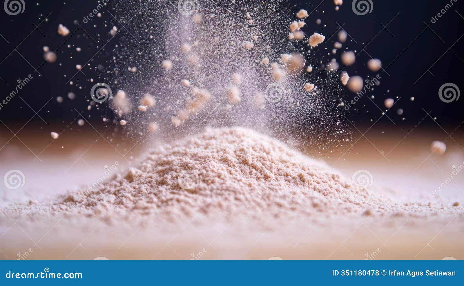 Light Brown Powder Falling Onto a Pile Stock Illustration ...